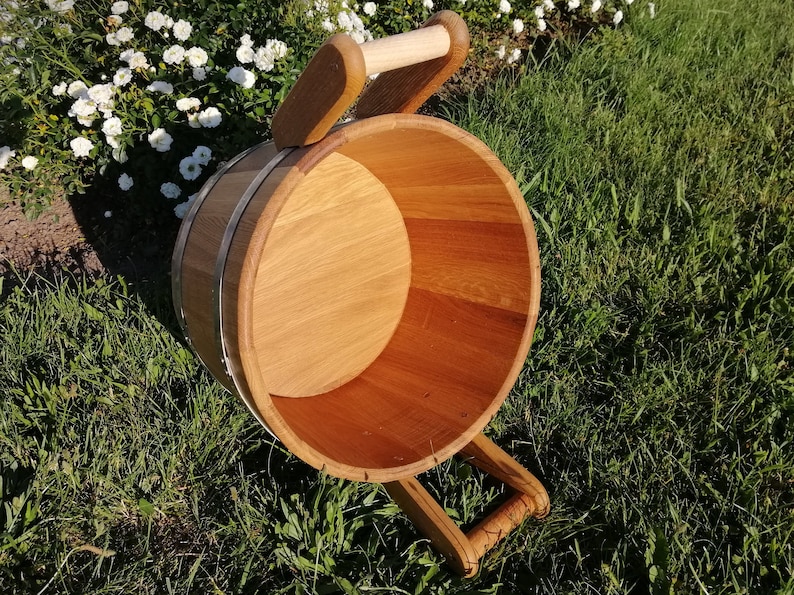 Wooden Oak Steamer 25L, Wood Bucket With Lid for Steaming Brooms Water ...