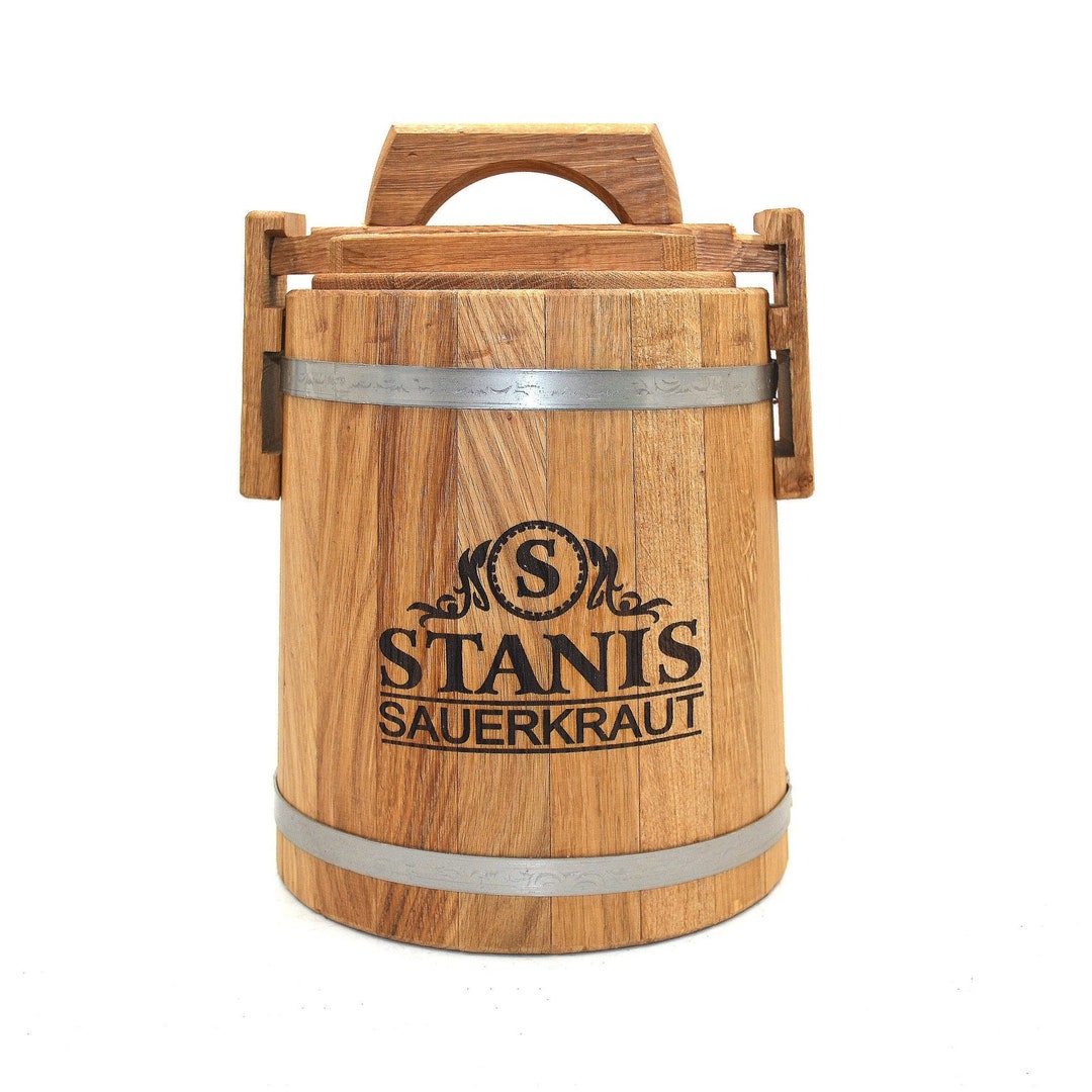 Personalized Pickle Oak Barrel 3L-15L, Wood Vat With a Lid Wooden ...