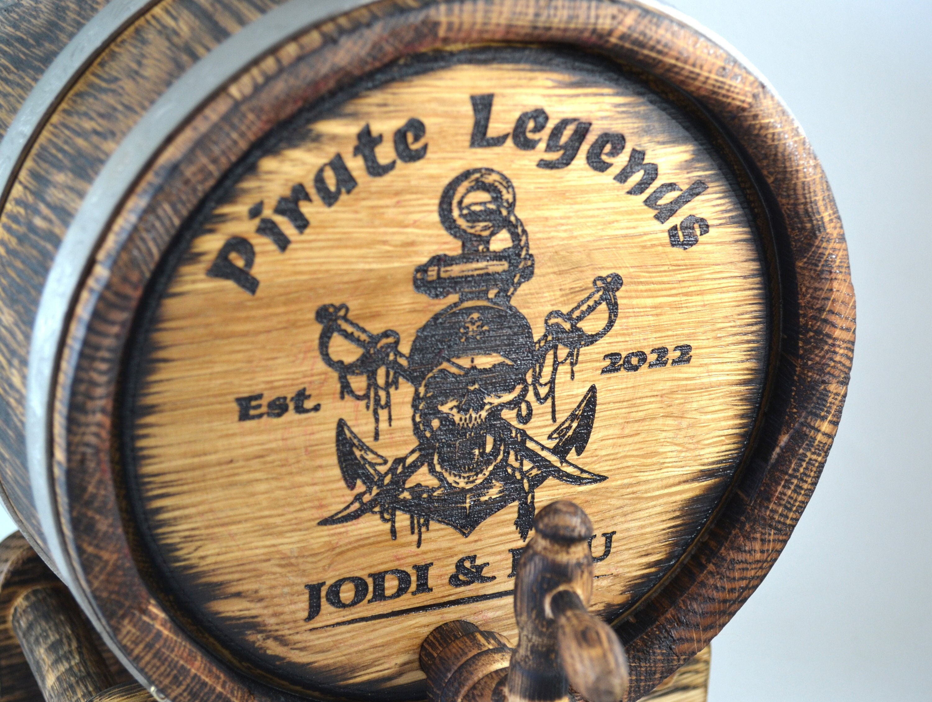 Pirate Whiskey Barrel 1-2-3-5-10-15L Custom - Etsy
