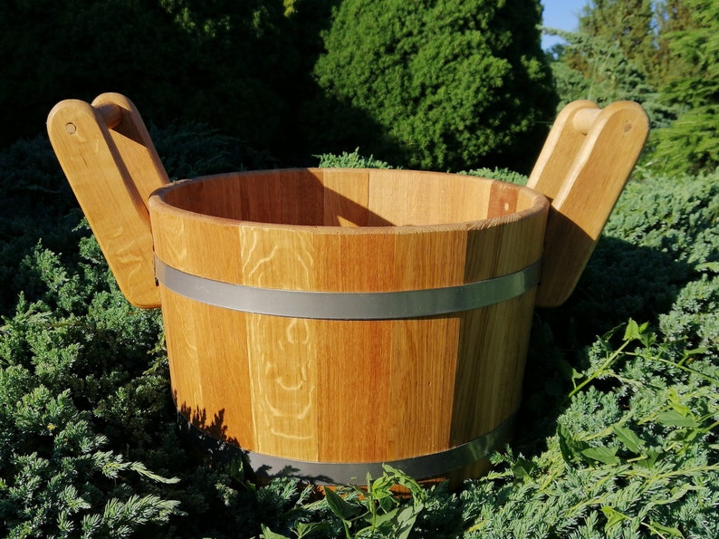 Wooden Oak Steamer 25L, Wood Bucket With Lid for Steaming Brooms Water ...