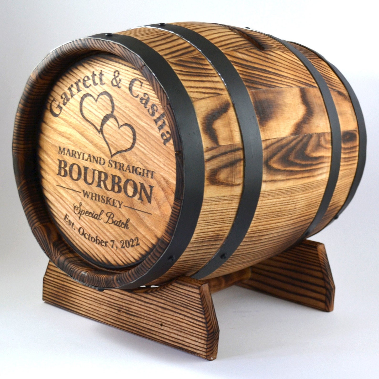 Wedding Barrel Card Box 10L, Personalized Oak Whiskey Barrel Box, Wine ...