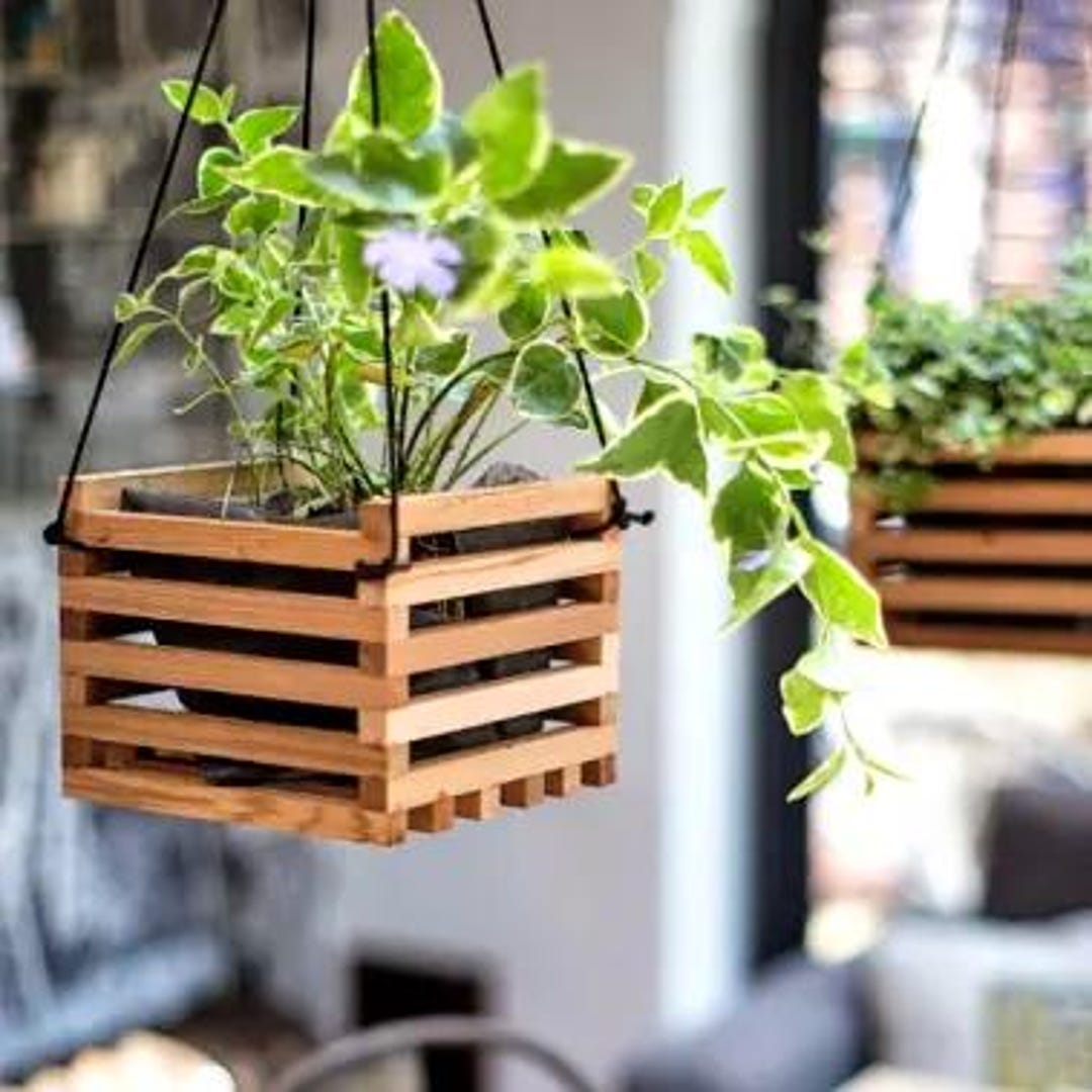 Custom Wooden Planter Box – Rustic Handmade Cachepot, Square Wooden ...