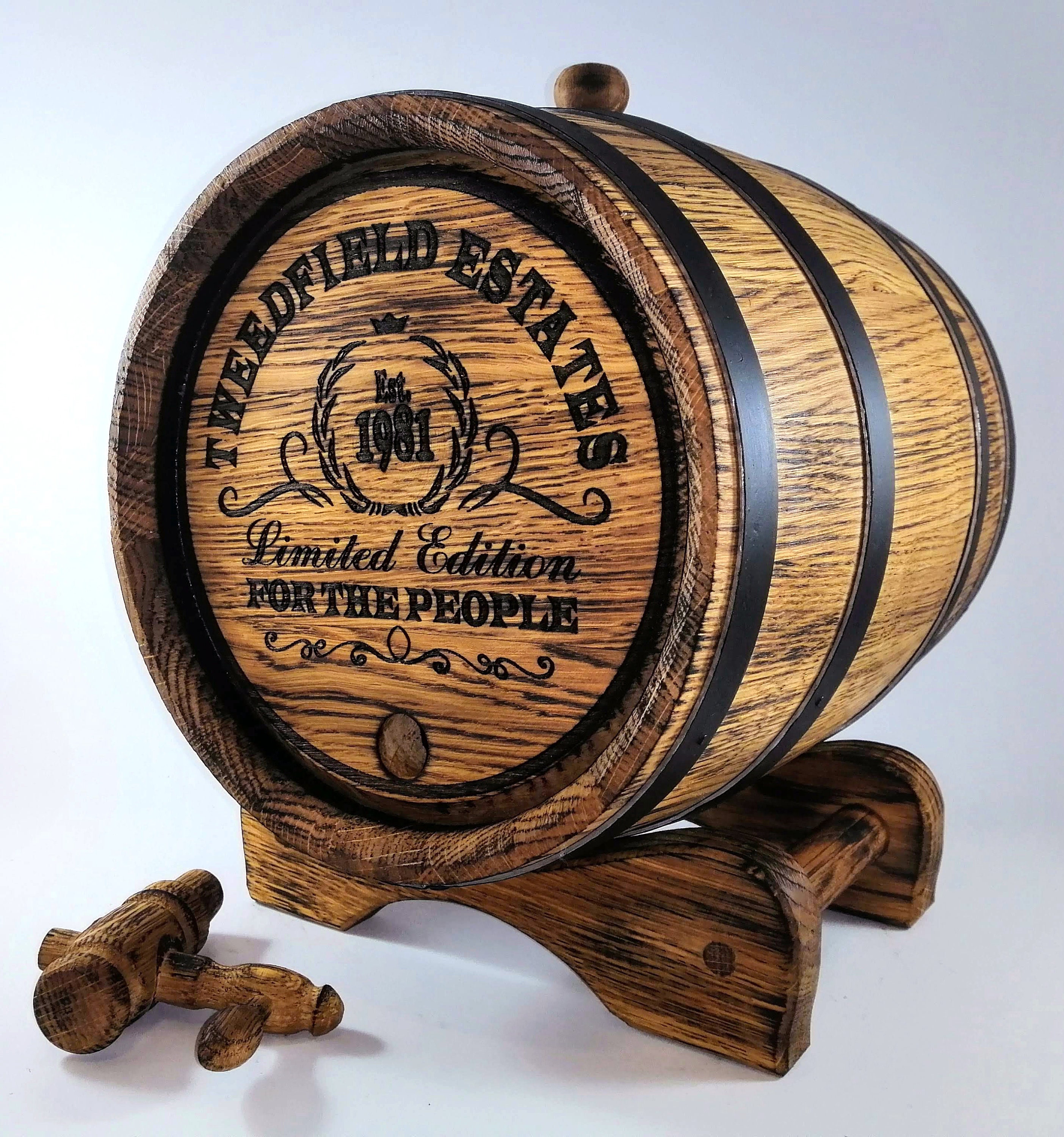 Personalized Oak Whiskey Mini Barrel 1-15L Custom Wooden | Etsy