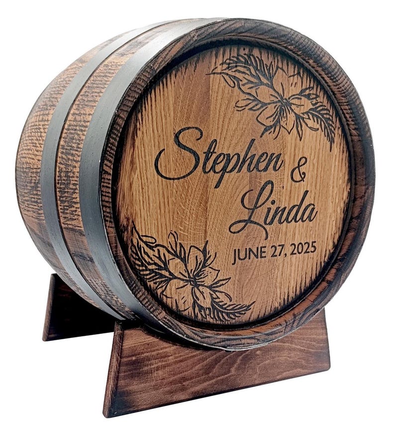 Personalized Oak Barrel Card Box – 10L & 20L Whiskey Barrel for ...