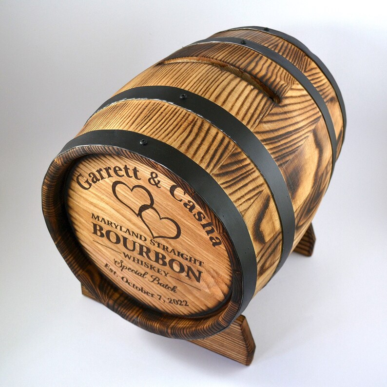 Wedding Barrel Card Box 10L, Personalized Oak Whiskey Barrel Box, Wine ...