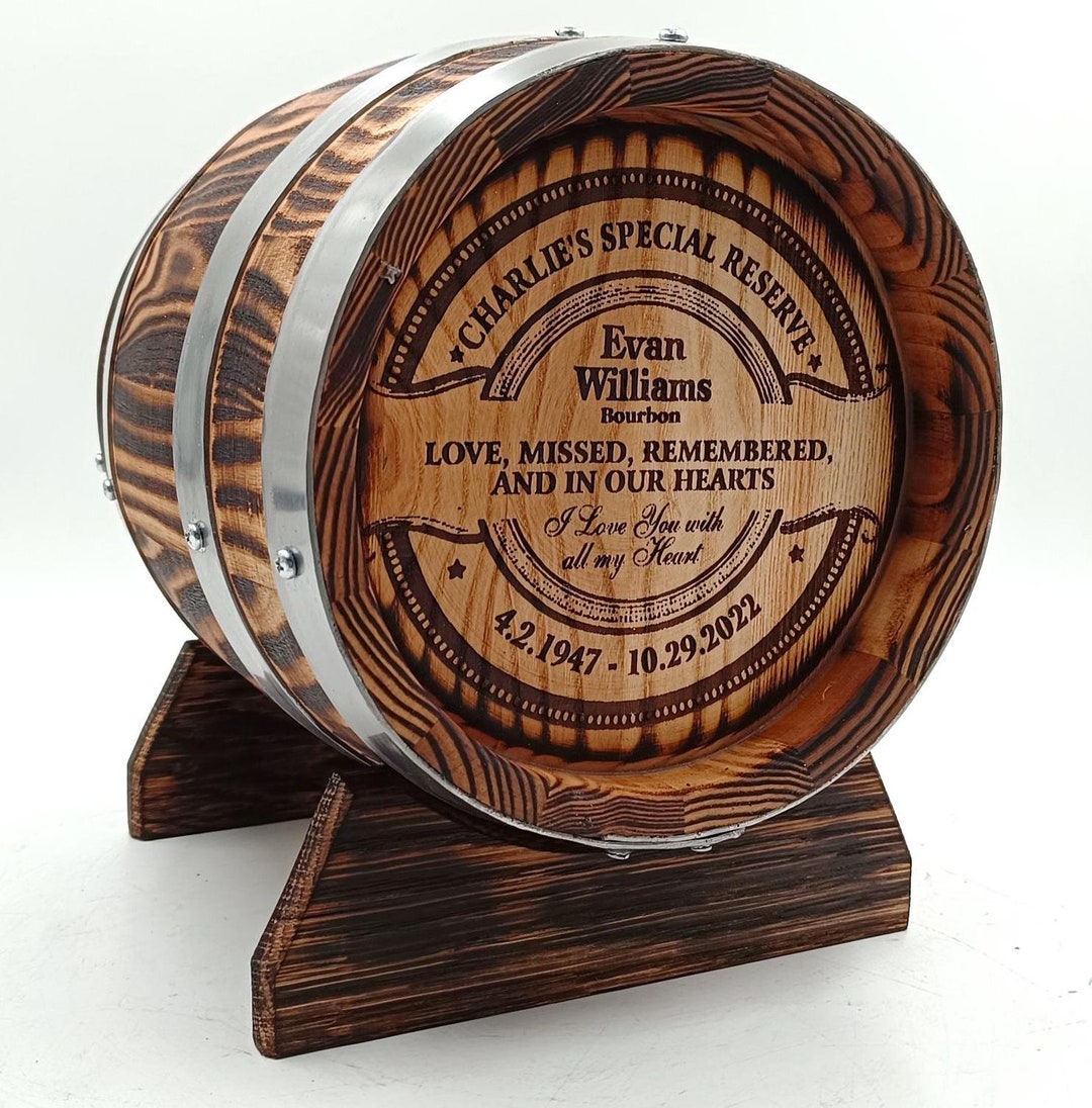 Whiskey Barrel Urn, Whisky Urn, Unique Pet Ashes Urn 3l,in Memory of ...