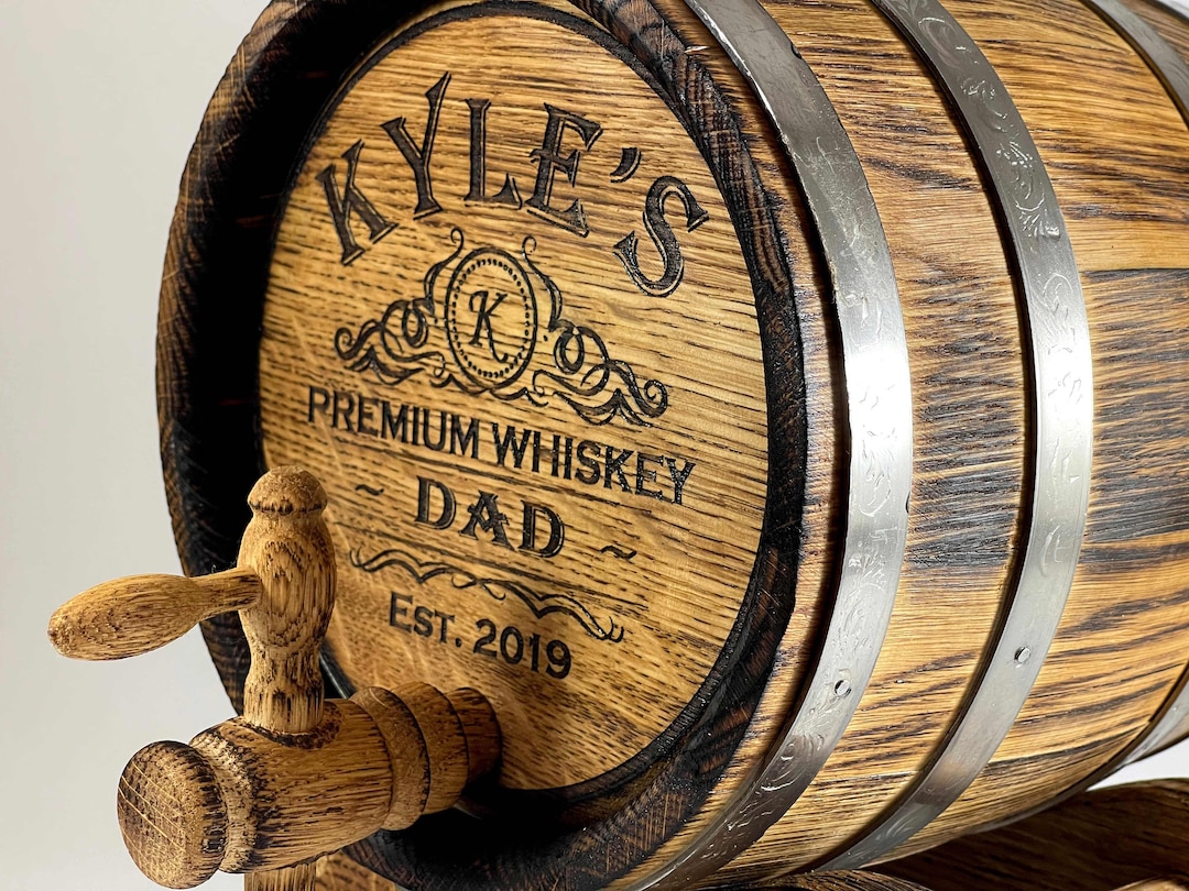 Personalized Whiskey Barrel – Father’s Day Gift – Premium Engraved Oak ...