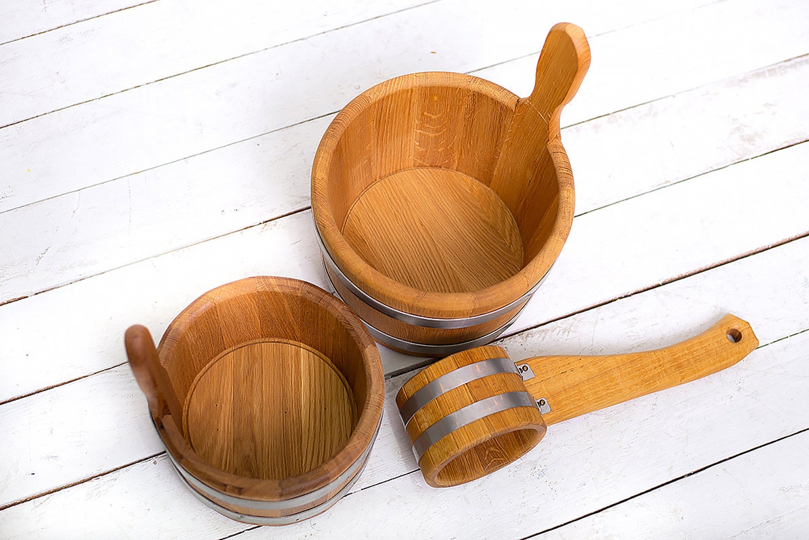 Wooden Sauna Bucket 3-5 L and Ladle Sauna Accessories | Etsy