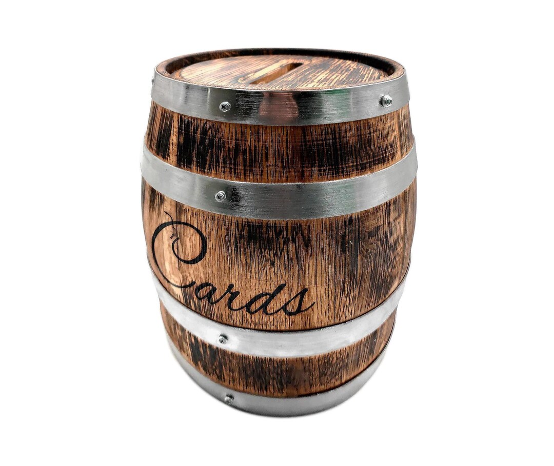 Wedding Barrel Card Box 5L, Personalized Oak Whiskey Barrel Box, Wine ...
