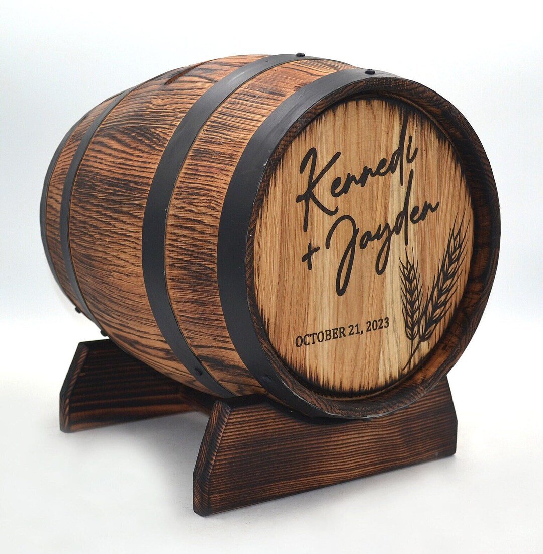 Wedding Barrel Card Box 10l,personalized Oak Whisky Barrel Box,wedding ...