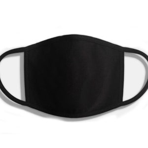100% Premium Cotton 3 Layers Solid Black Face Mask Custom Printed ...