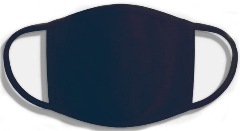 100% Premium Cotton 3 Layers Solid Black Face Mask Custom Printed ...