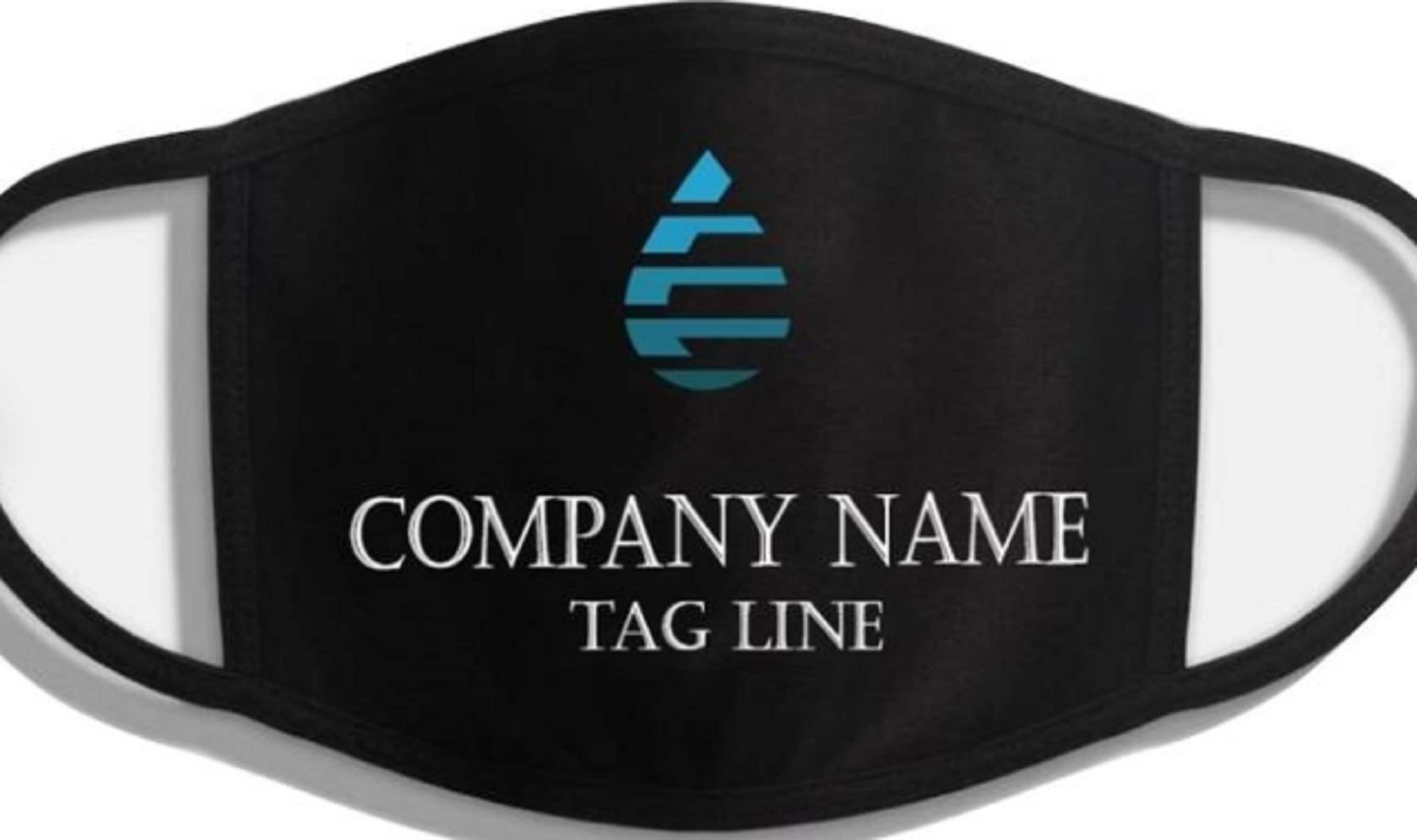 100% Premium Cotton 3 Layers Solid Black Face Mask Custom Printed ...