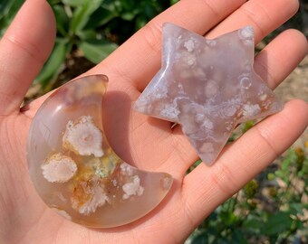 Flower Agate Moon | Etsy