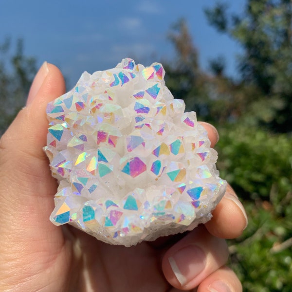 Ruby Aura Quartz - Etsy