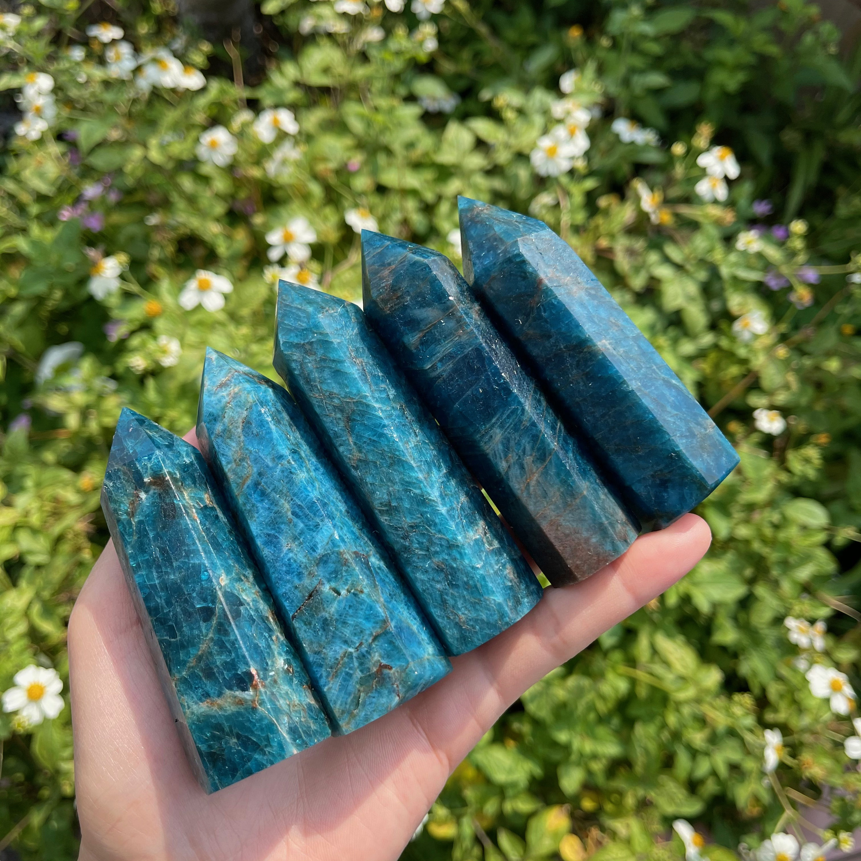 3 Blue Apatite Tower Deep Blue Apatite Point Crystal - Etsy