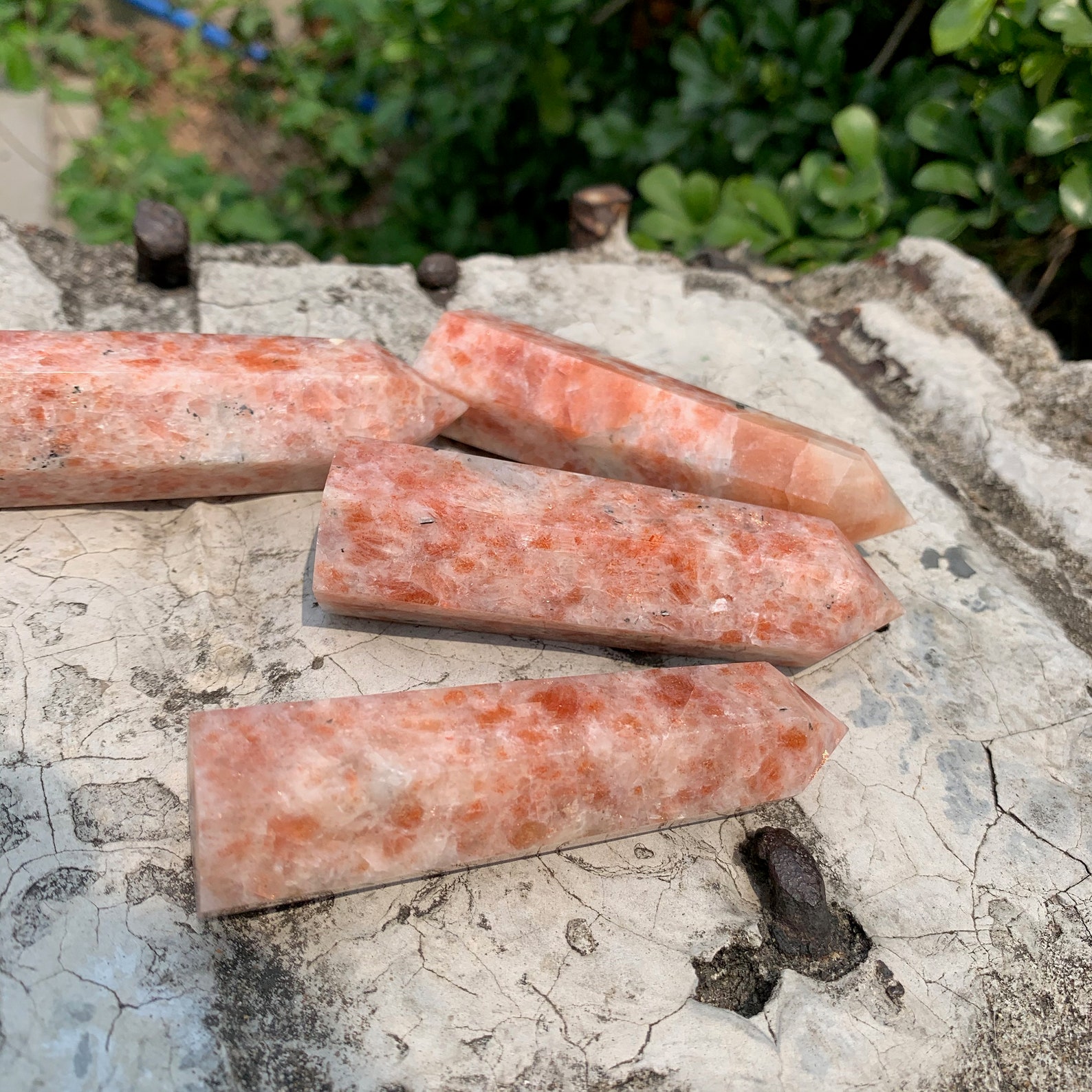 Gold Sunstone Point Natural Sunstone Tower Crystal Point | Etsy