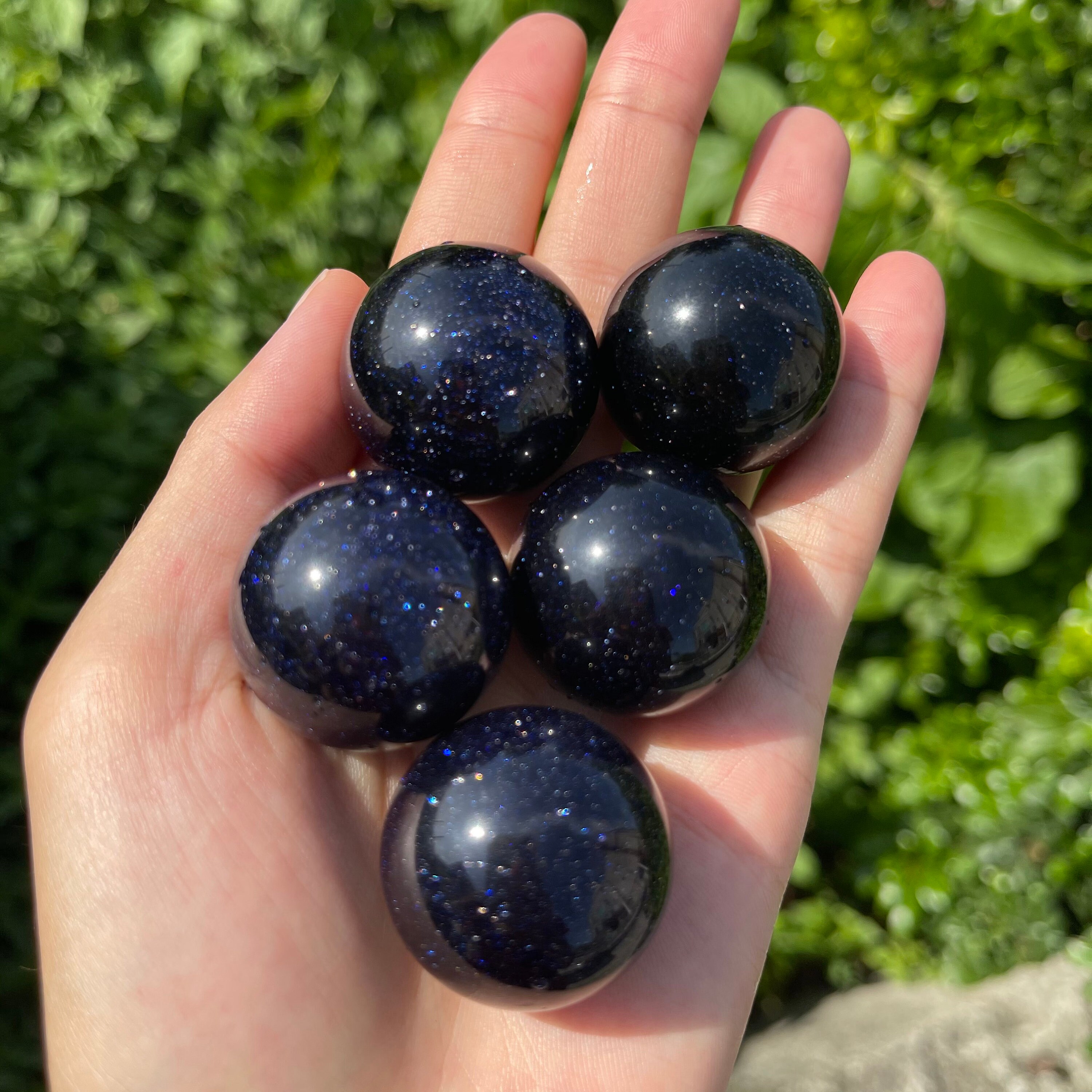 Blue Sandstone Sphere 3cm Blue Gold Sandstone Sphere | Etsy