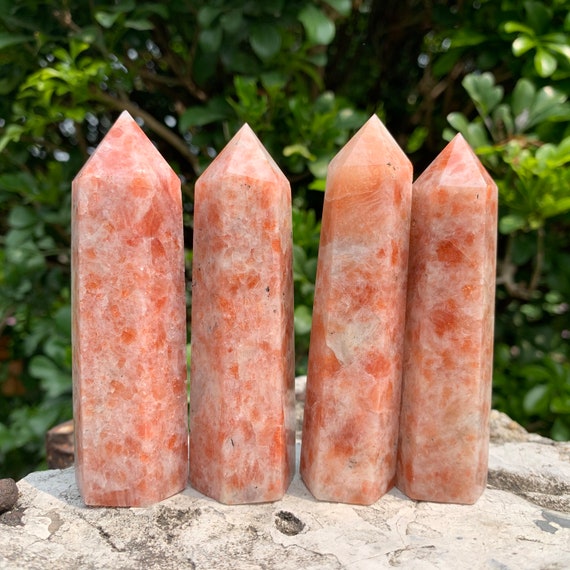 Gold Sunstone Point Natural Sunstone Tower Crystal Point | Etsy
