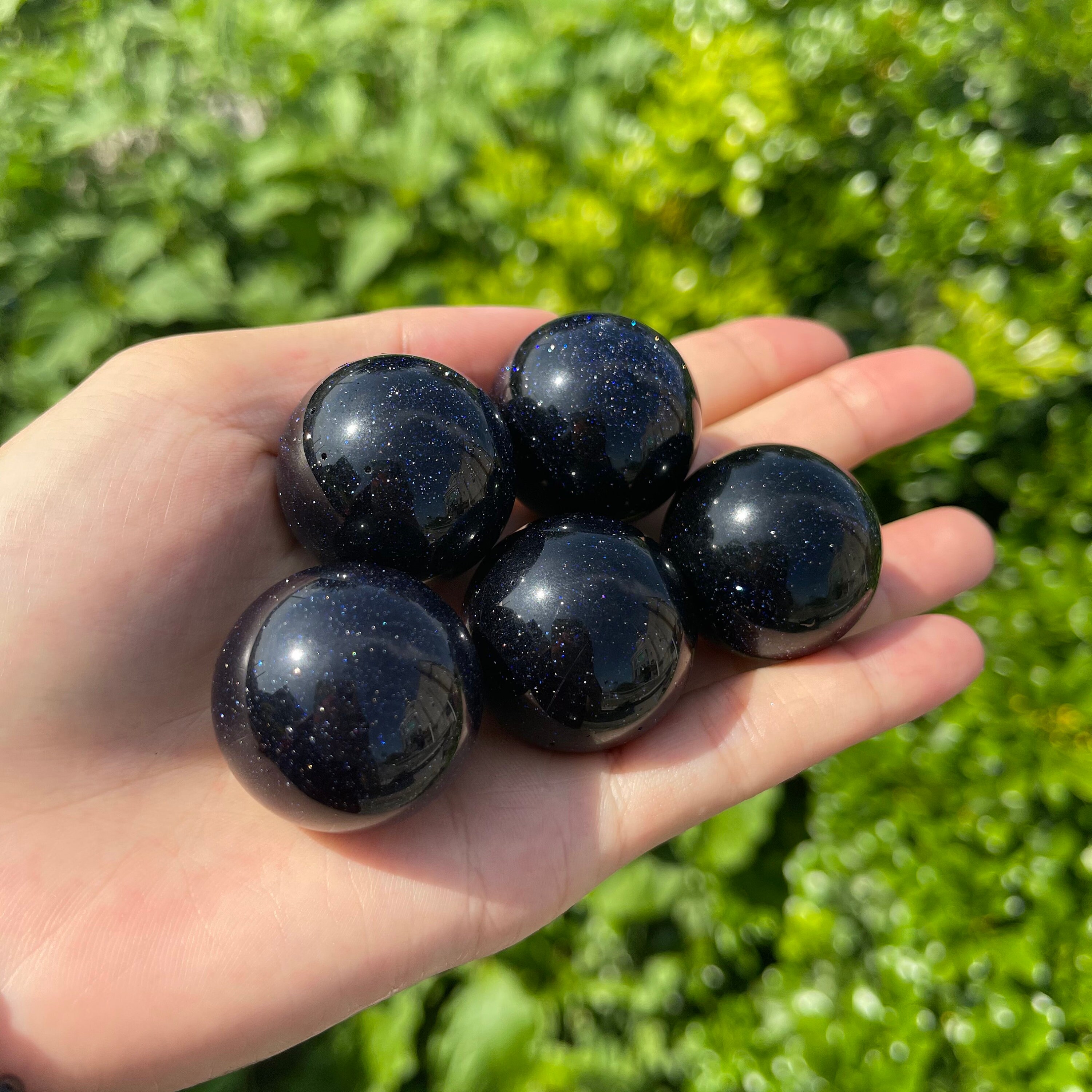 Blue Sandstone Sphere 3cm Blue Gold Sandstone Sphere | Etsy
