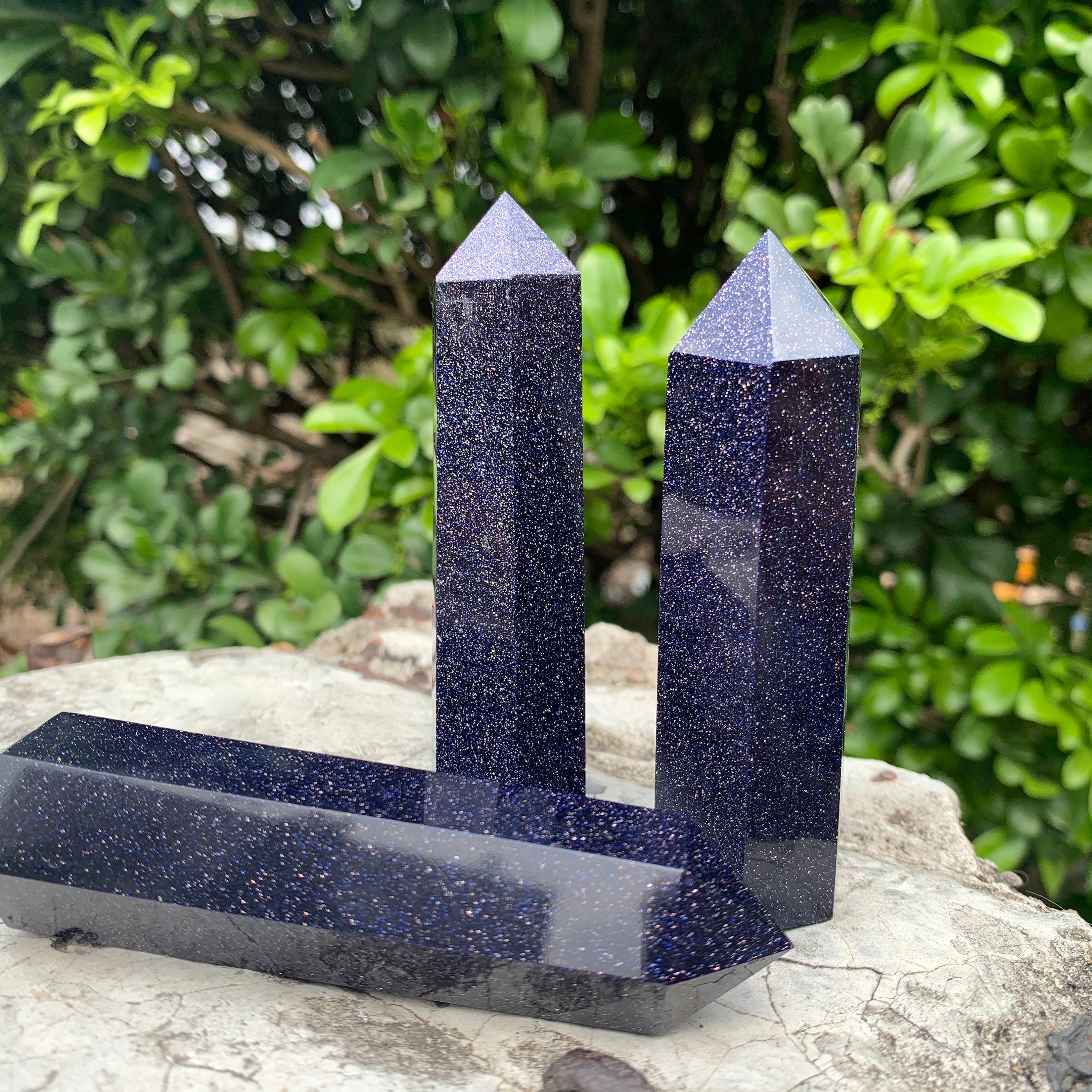 Blue Gold Sandstone Tower Blue Sandstone Point Gemstone | Etsy