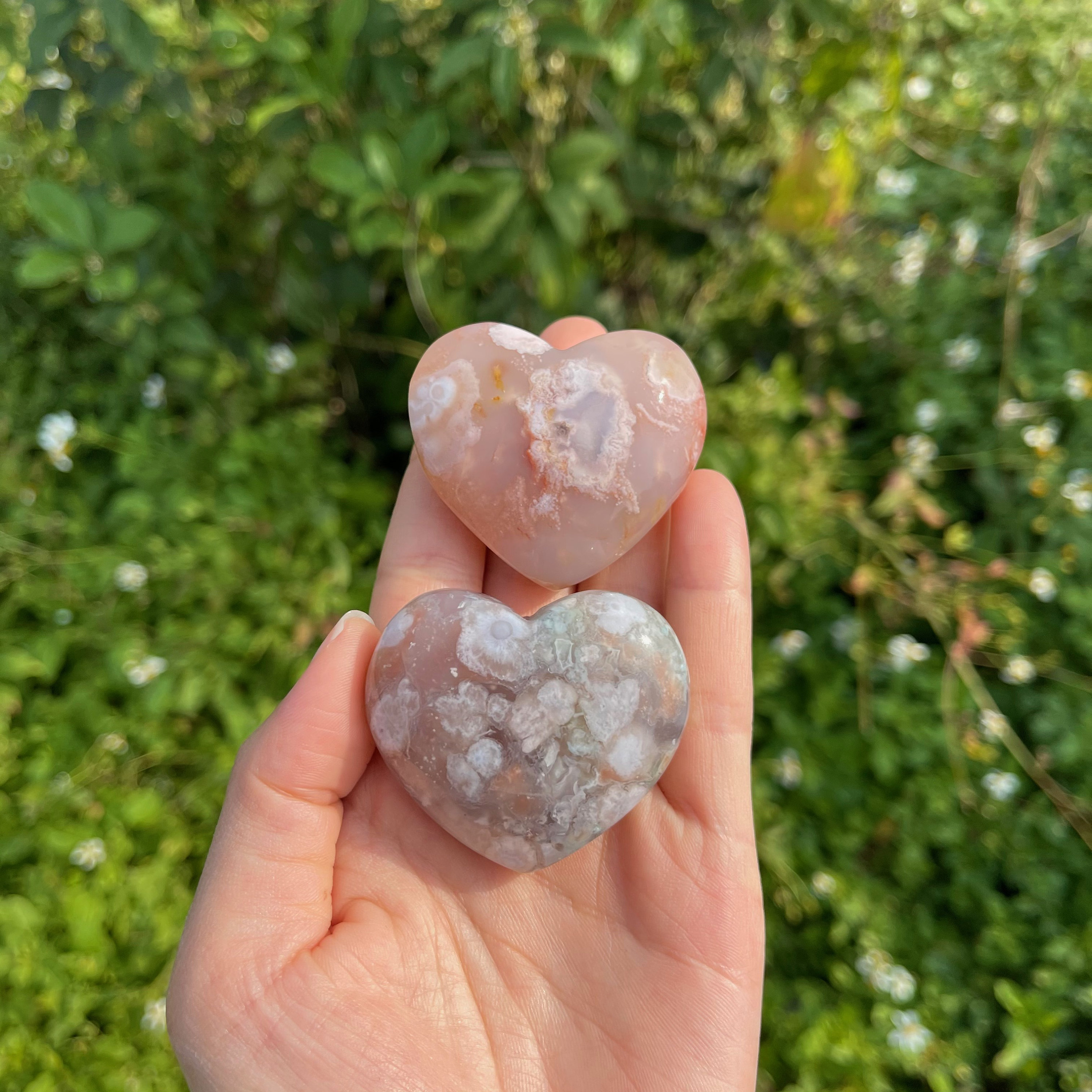 Sakura Flower Agate Heart Cherry Blossom Agate Heart Crystal - Etsy