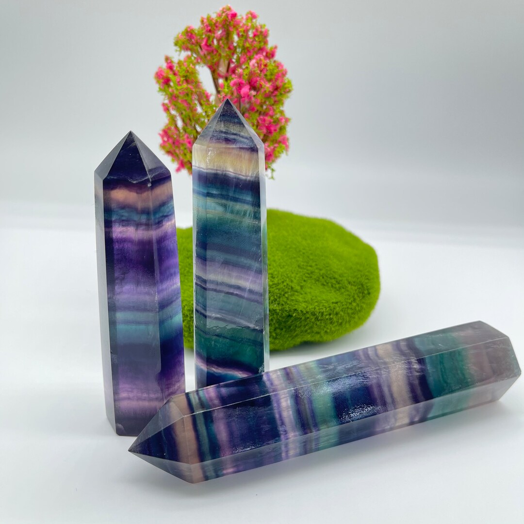 Rainbow Fluorite Point Large, Rainbow Fluorite Tower, High Polished ...