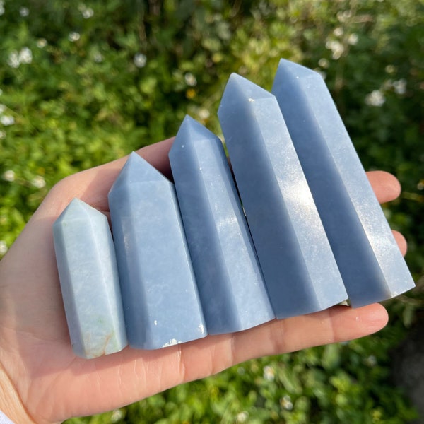 Angelite Crystal - Etsy