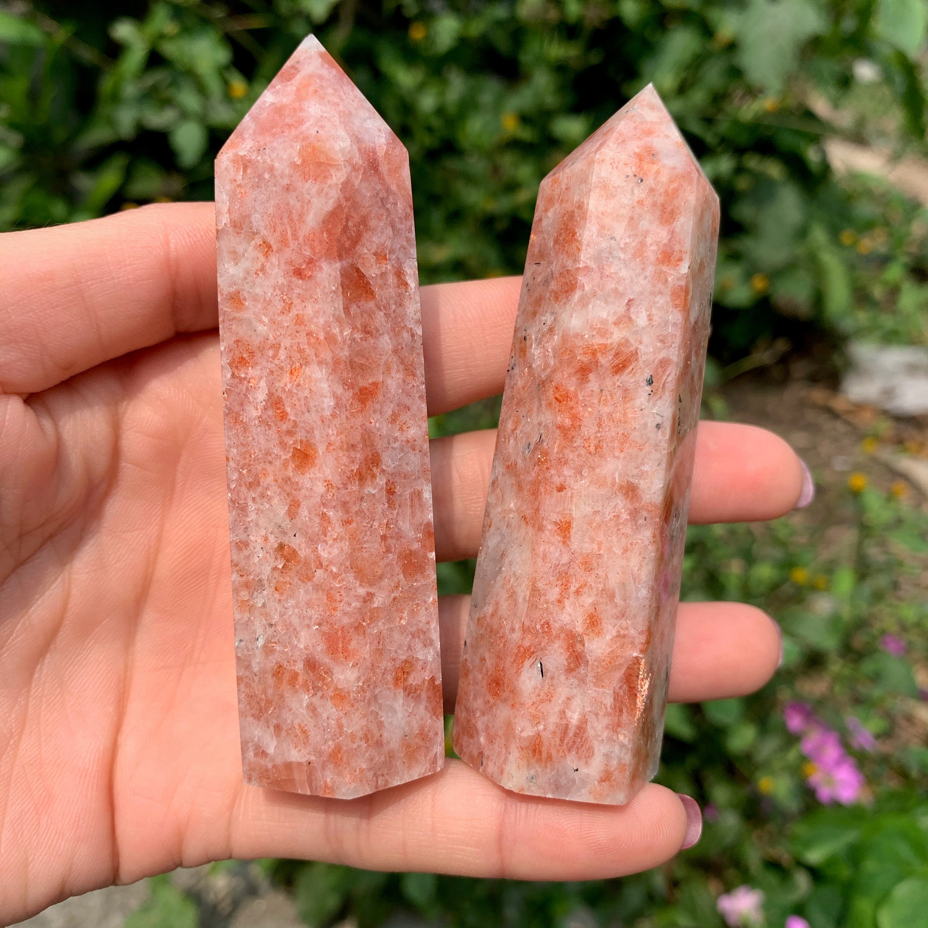 Gold Sunstone Point Natural Sunstone Tower Crystal Point | Etsy