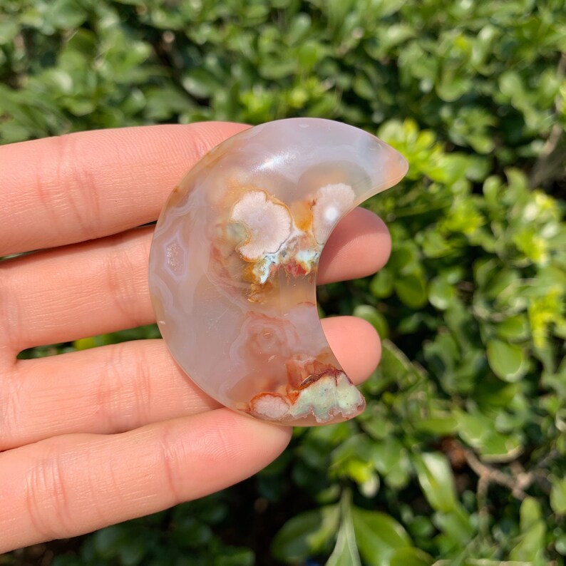Flower Agate Moon Flower Agate Star Cherry Blossom Agate - Etsy