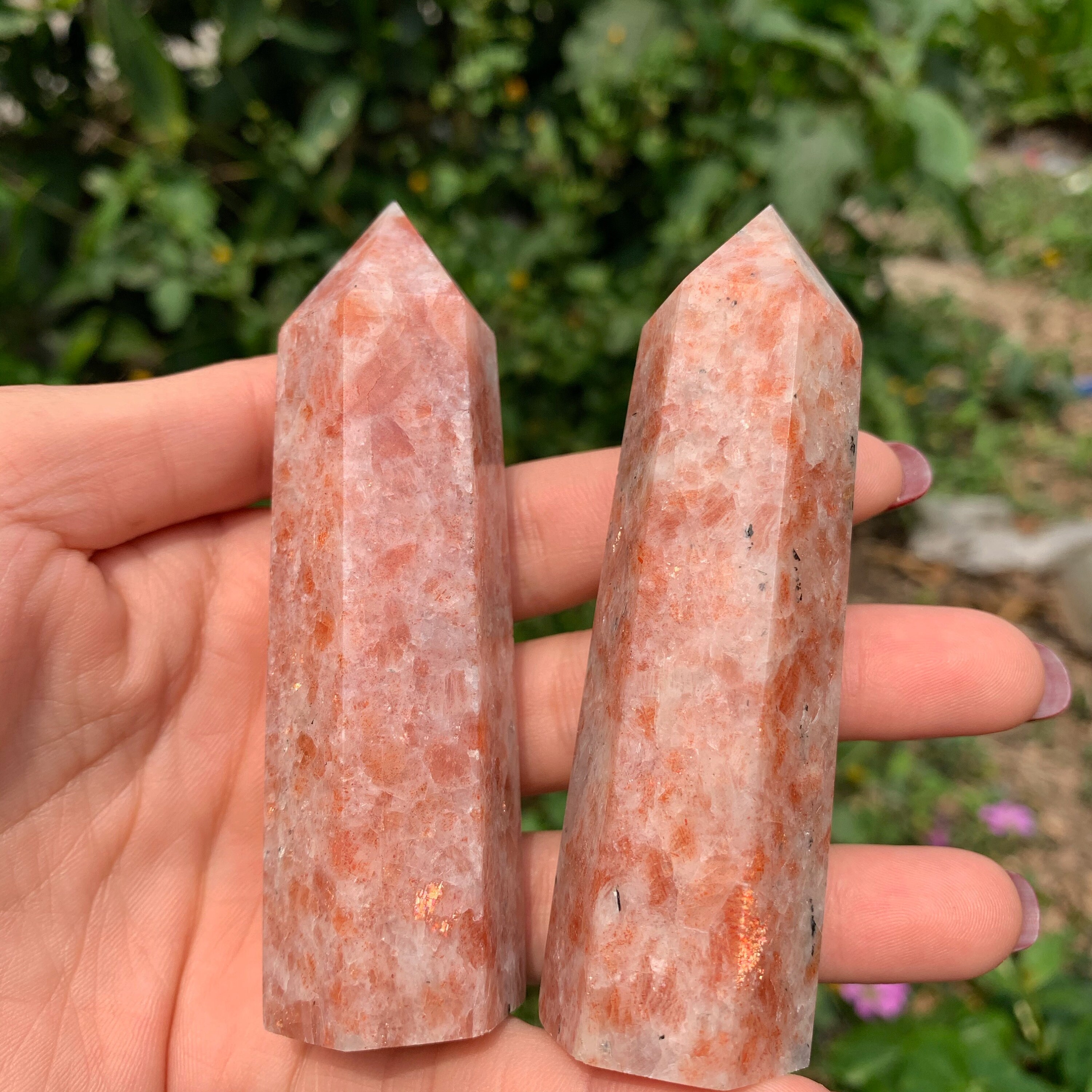 Gold Sunstone Point Natural Sunstone Tower Crystal Point | Etsy