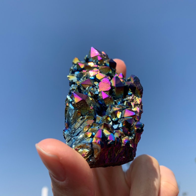 Titanium Aura Quartz Cluster Rainbow Quartz Cluster Aura - Etsy