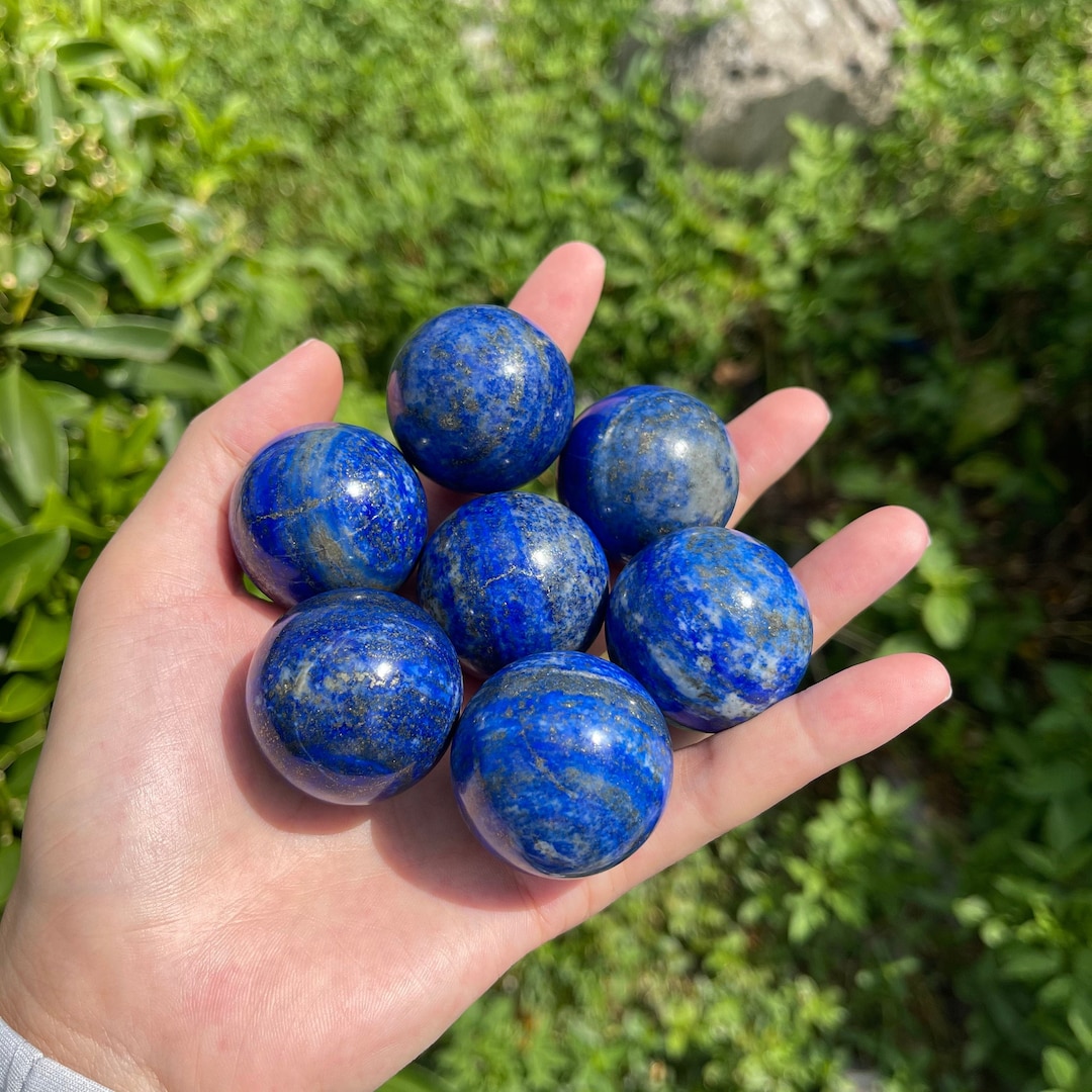 AAA Lapis Lazuli Sphere, Chakra Healing Crystal, Gemstone Ball (35mm ...