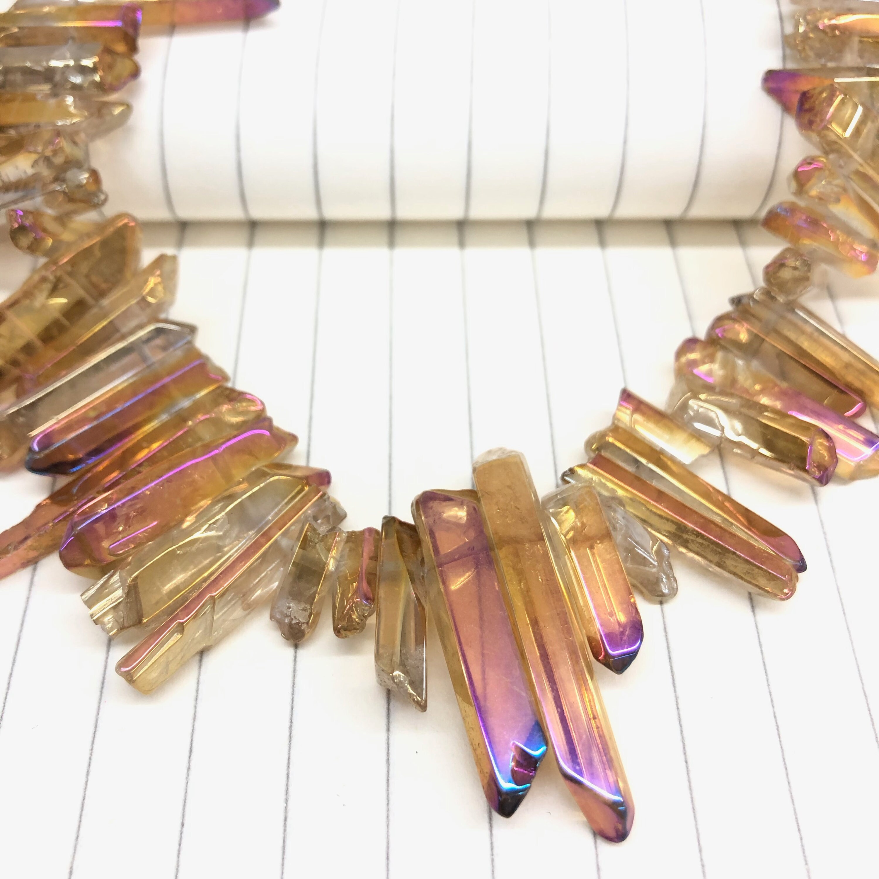 Natural Crystal Quartz Points Beads Aura Crystal Points - Etsy