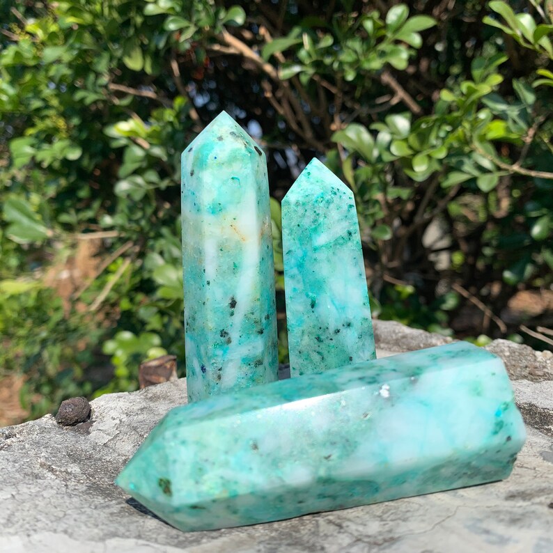 Natural Chrysocolla Tower Chrysocolla Point Phoenix Tower - Etsy