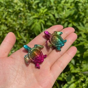 AAAA Rainbow Bismuth Turtle, Bismuth Crystal Turtle, Bismuth Animal Carving, Energy Crystal ...