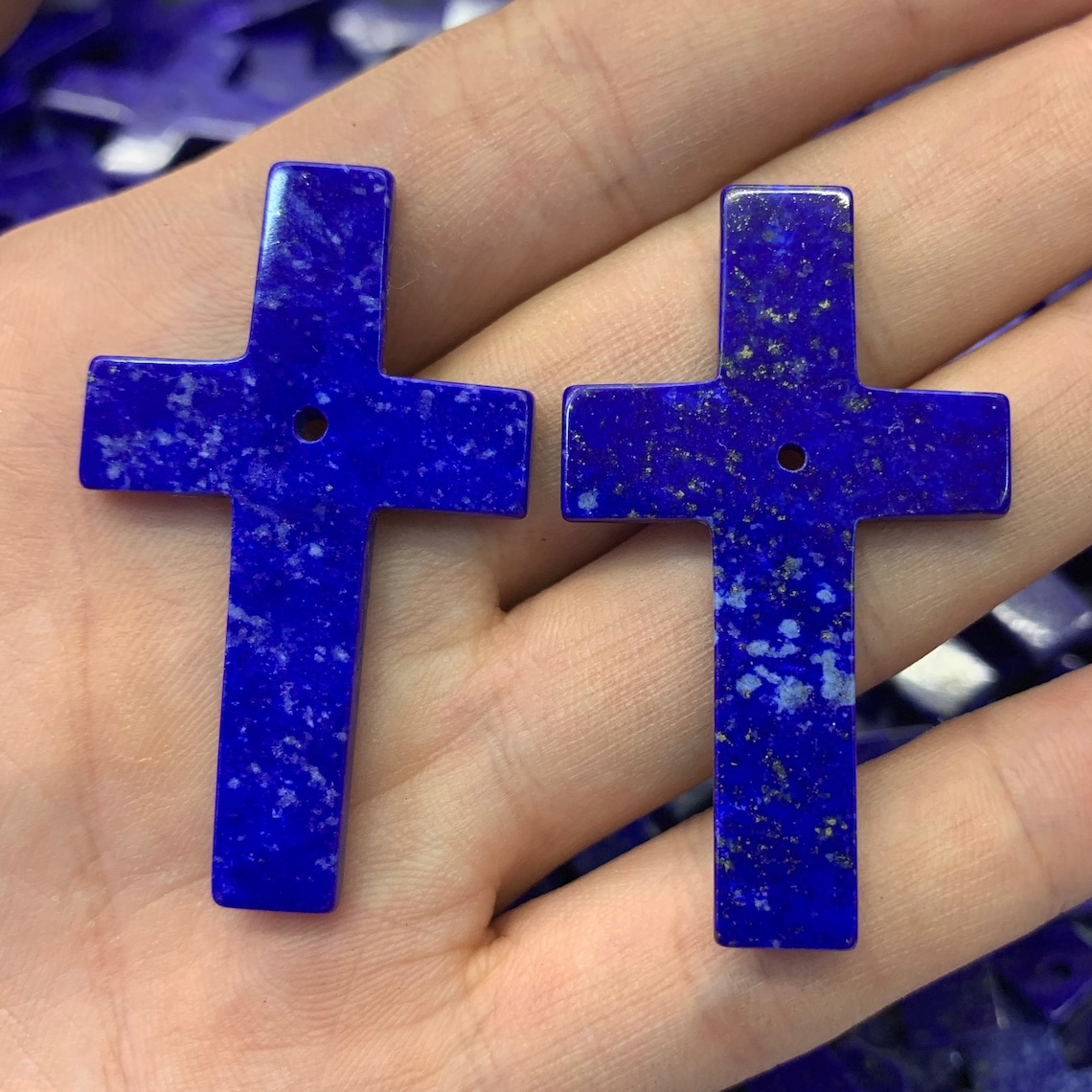 AAA Lapis Lazuli Cross With Hole Lapis Lazuli Pendant - Etsy