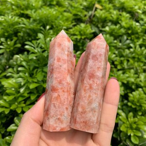 Gold Sunstone Point, Natural Sunstone Tower, Crystal Point, Crystal ...