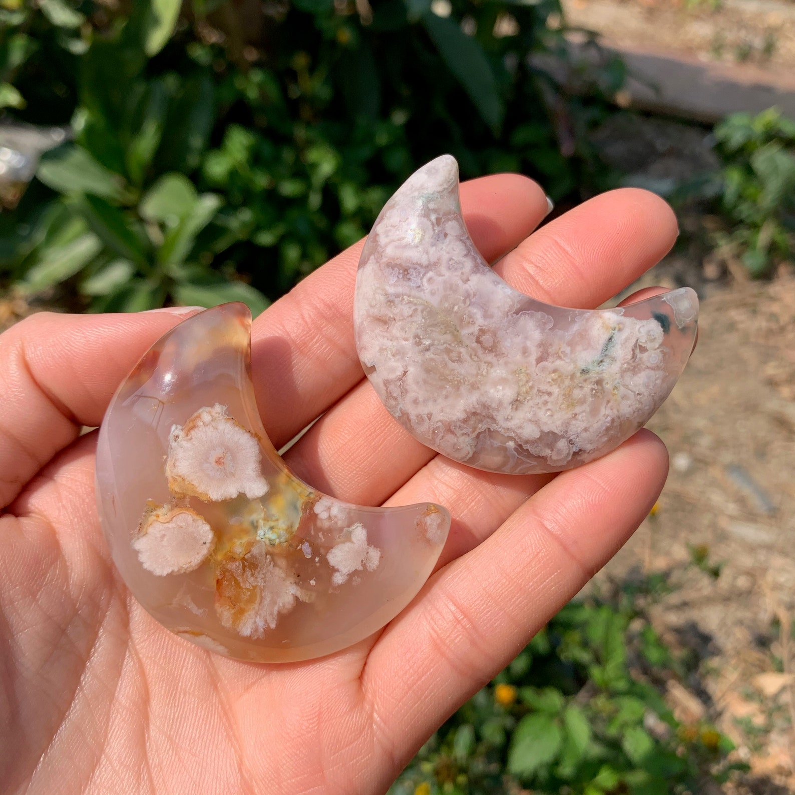 Flower Agate Moon Flower Agate Star Cherry Blossom Agate - Etsy