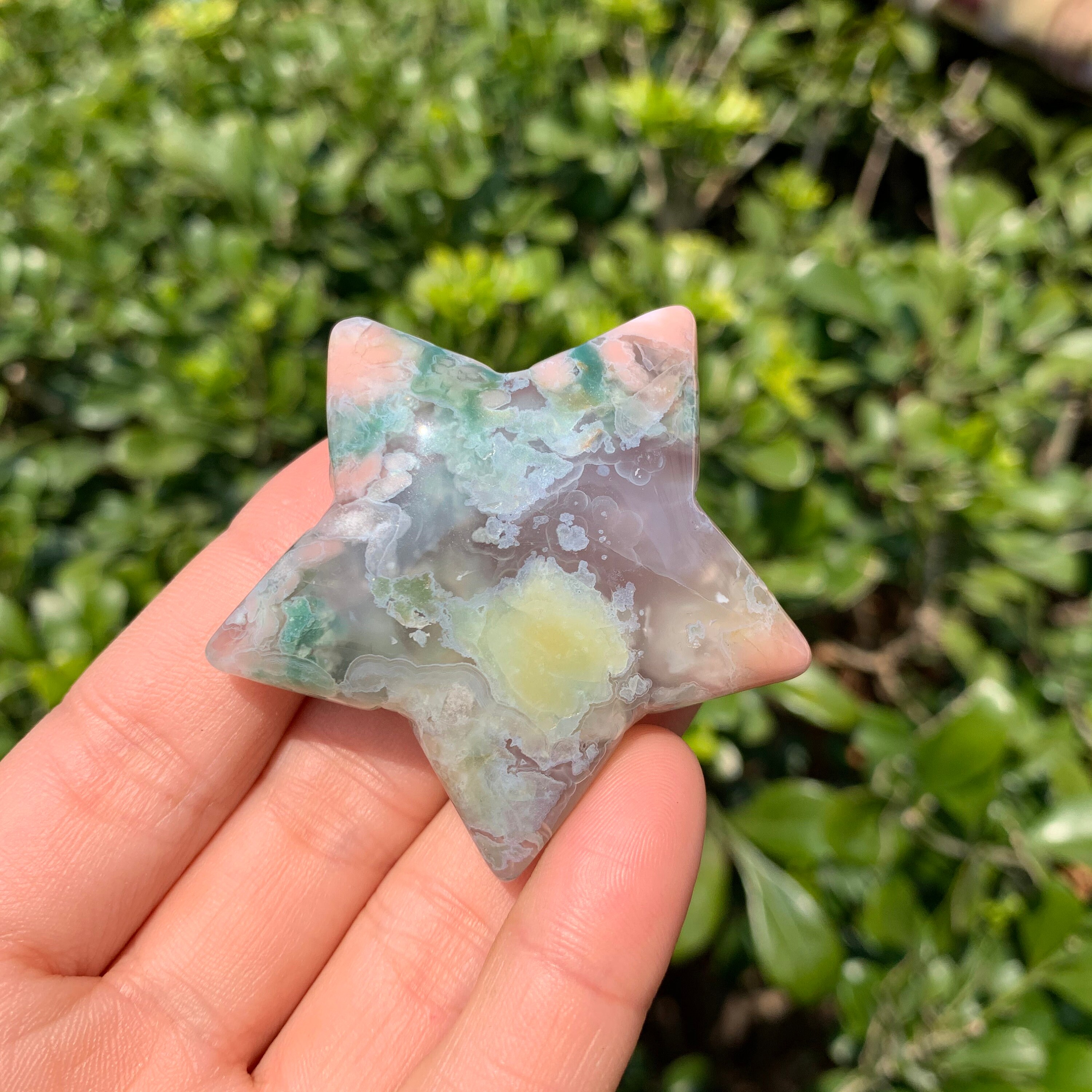 Flower Agate Moon Flower Agate Star Cherry Blossom Agate | Etsy