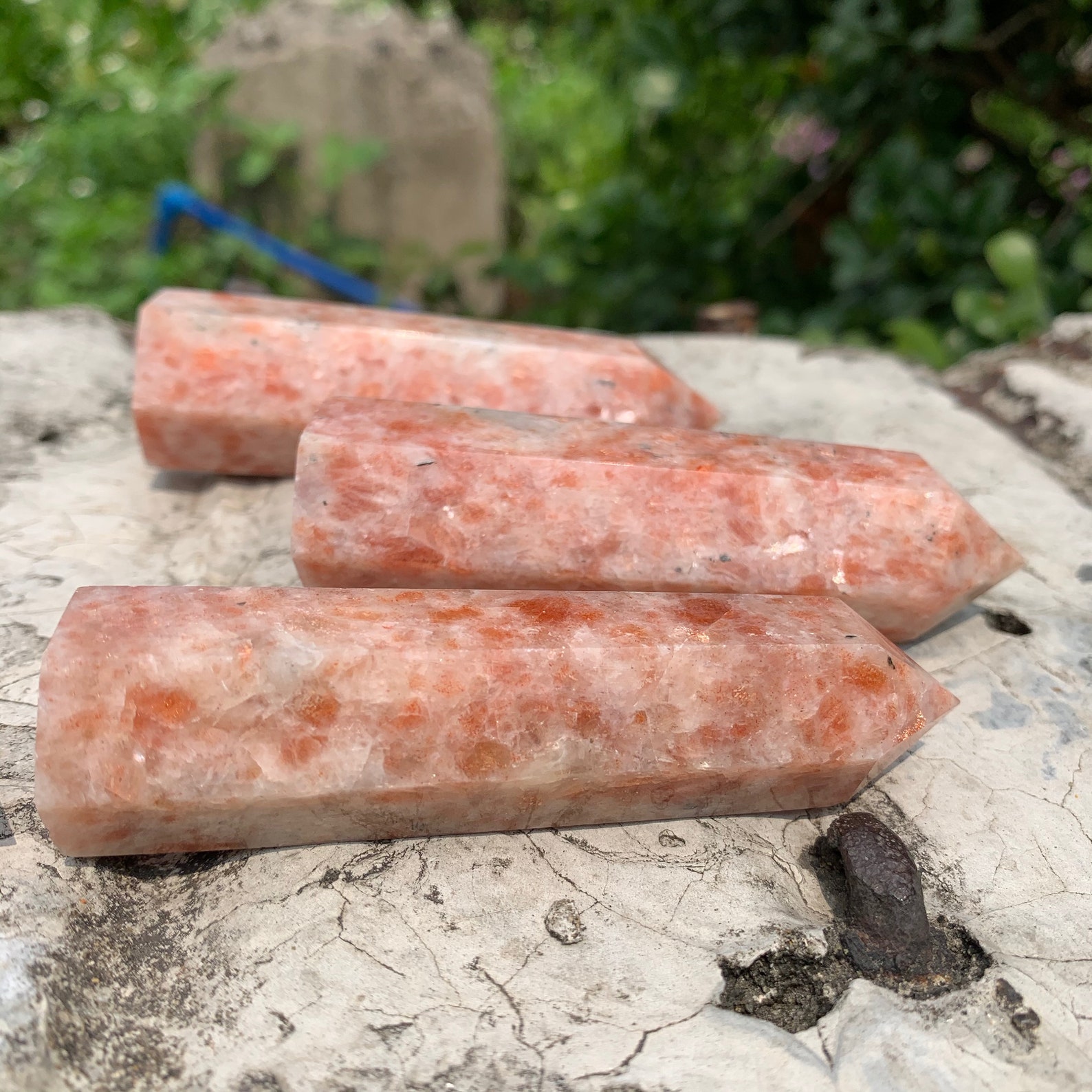 Gold Sunstone Point Natural Sunstone Tower Crystal Point | Etsy