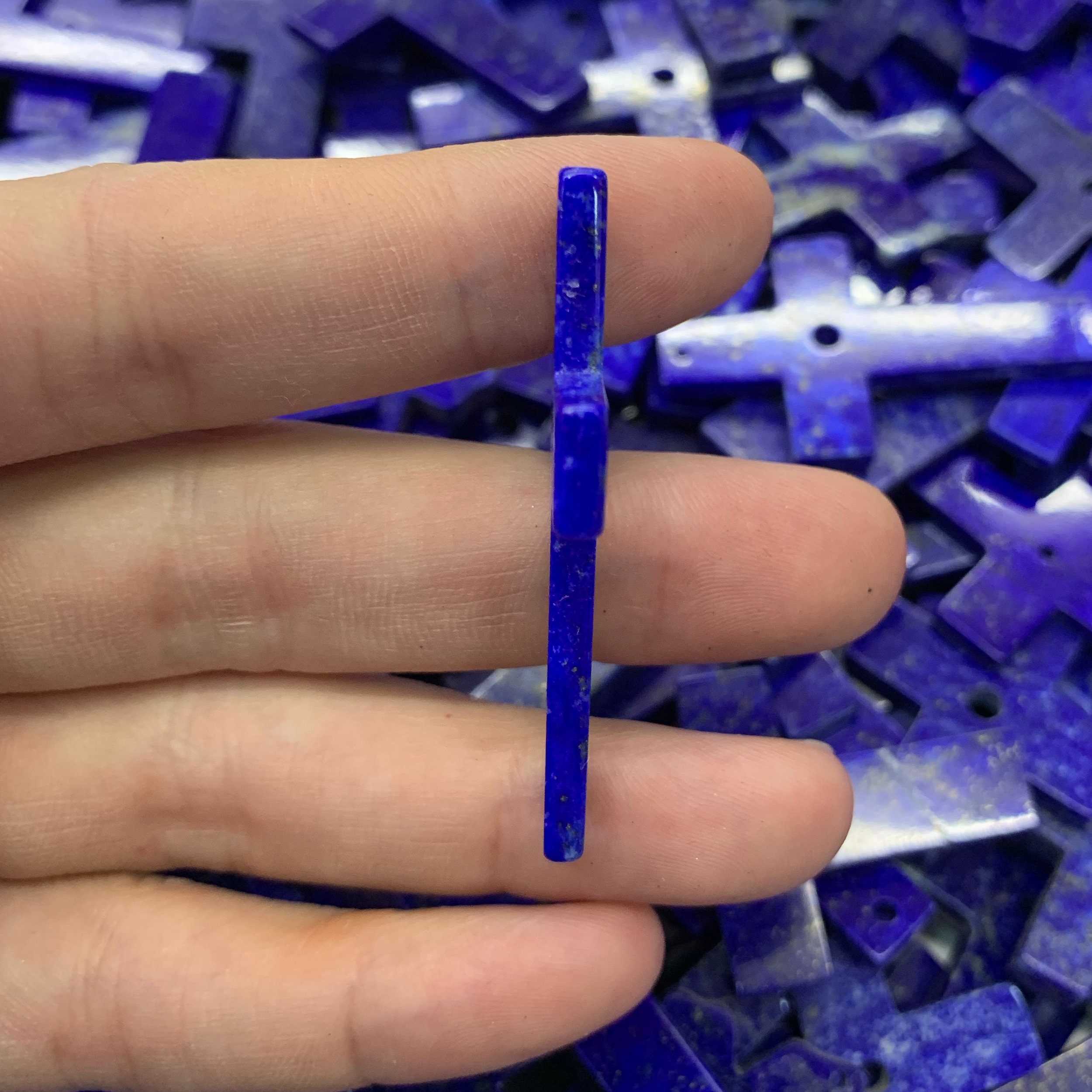 AAA Lapis Lazuli Cross With Hole Lapis Lazuli Pendant | Etsy