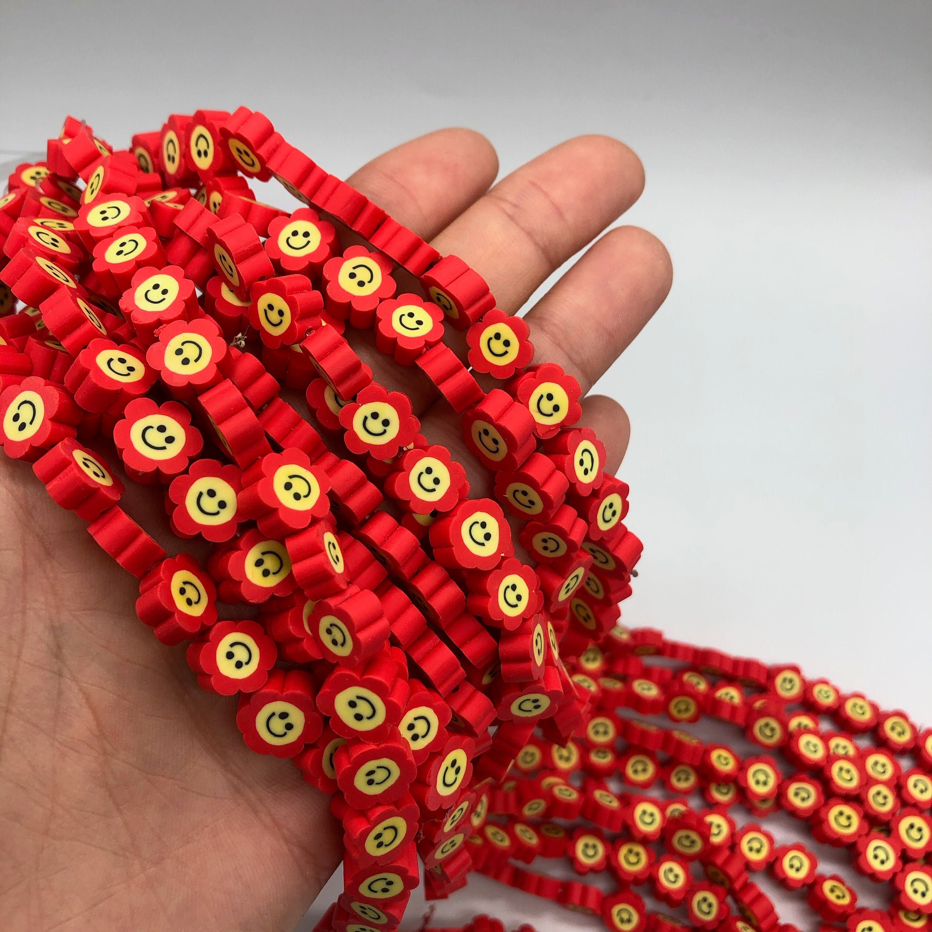 Jewelry & Beauty Heishi Disc Beads for Jewelry DIY 16 Inches Red Smiley ...