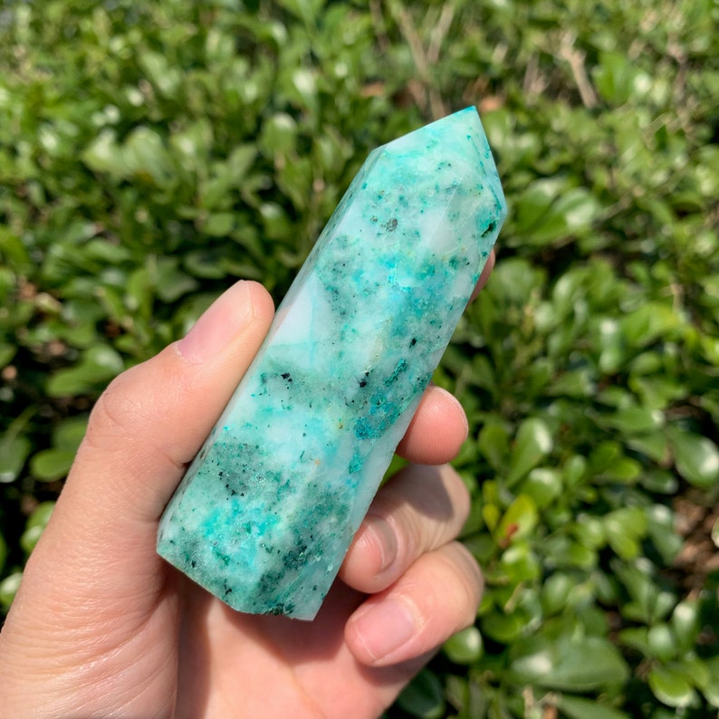 Natural Chrysocolla Tower Chrysocolla Point Phoenix Tower - Etsy