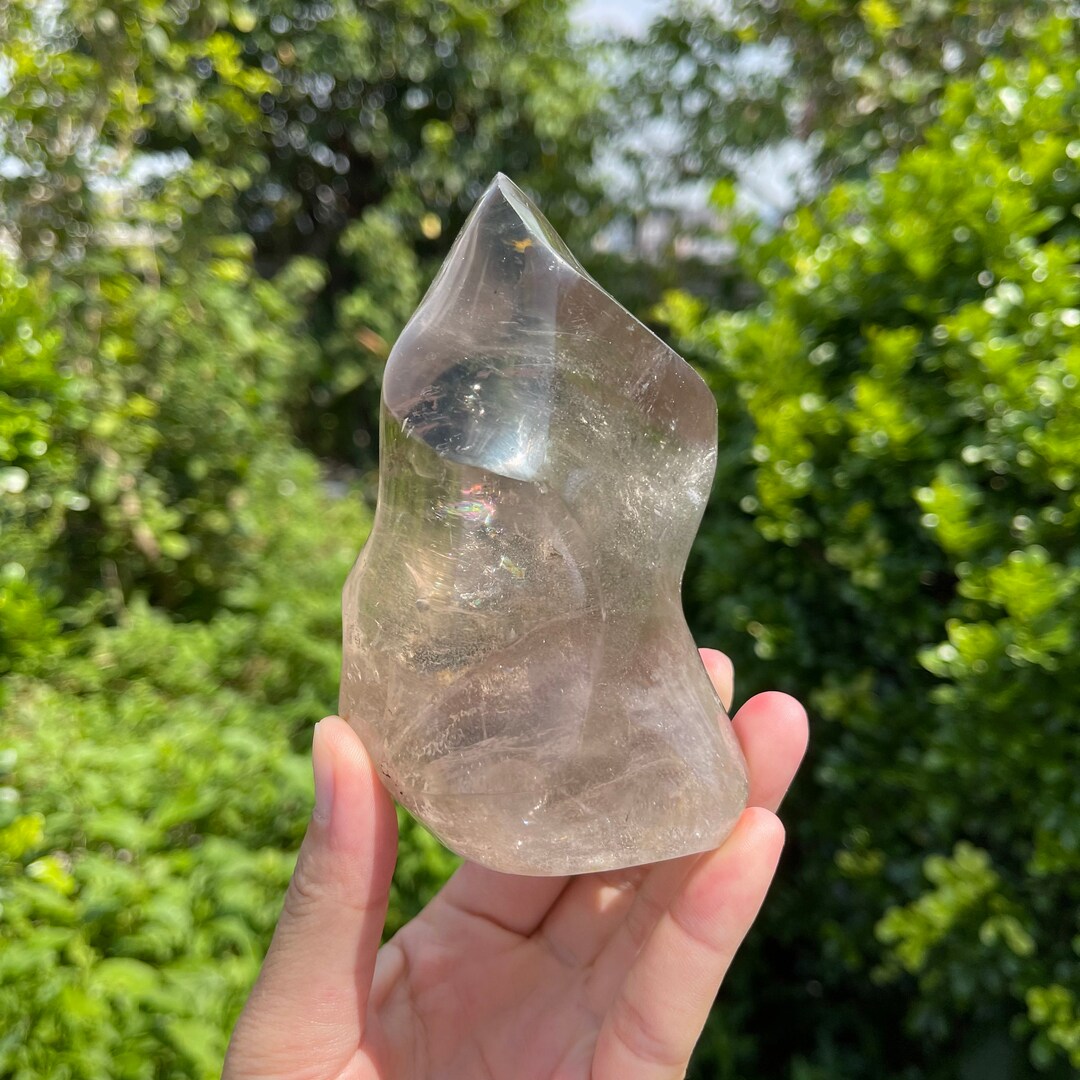 Smoky Quartz Flame, Clear Rainbow Smoky Quartz, Crystal Flame, Crystal ...