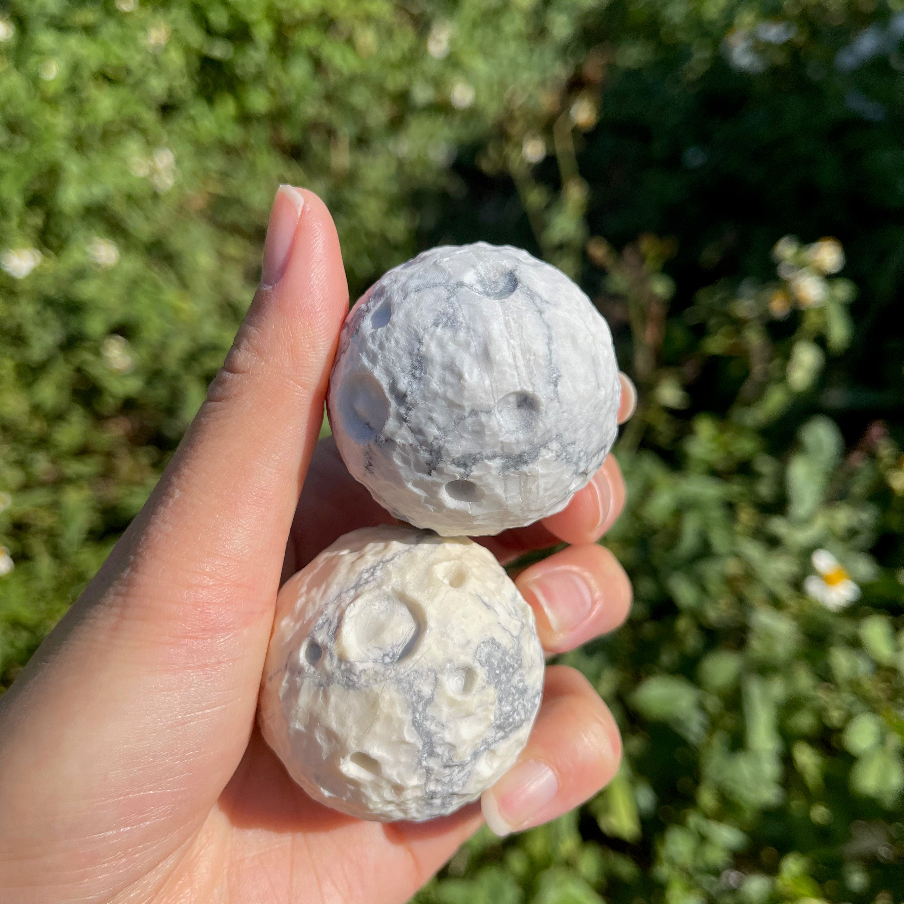 Howlite Moon Sphere Full Moon Howlite Crystal Moon Crystal - Etsy