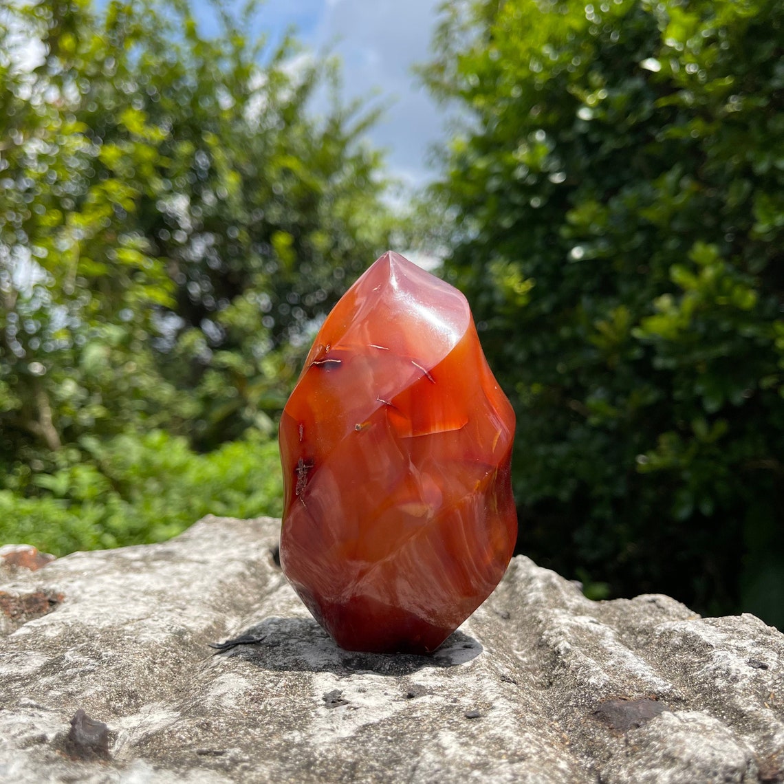 Carnelian Flame Crystal Red Agate Flame Flame Shape Stone | Etsy