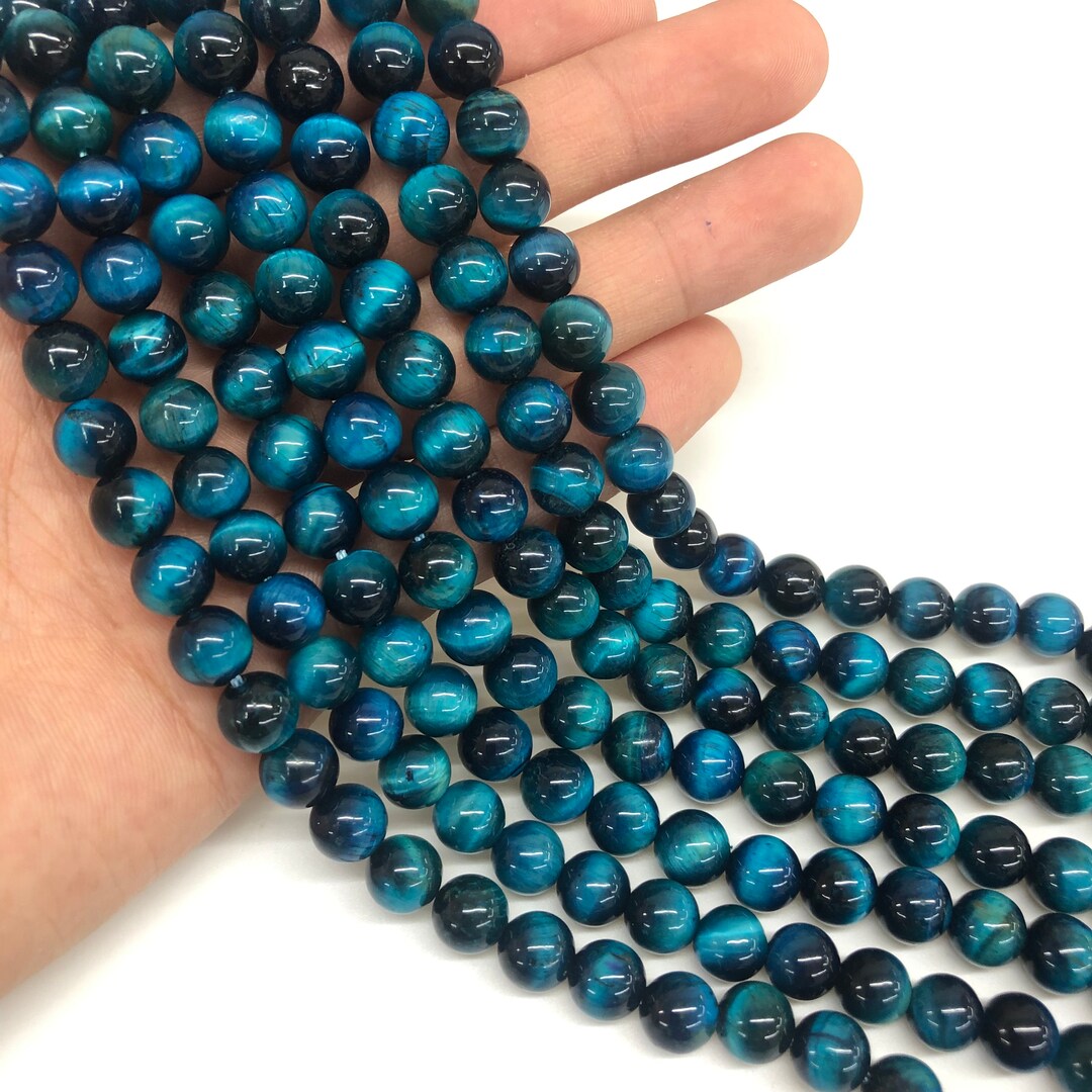 Natural Tiger Eye Beads, Grayish Blue Tiger Eye, Round Beads Tiger Eye ...