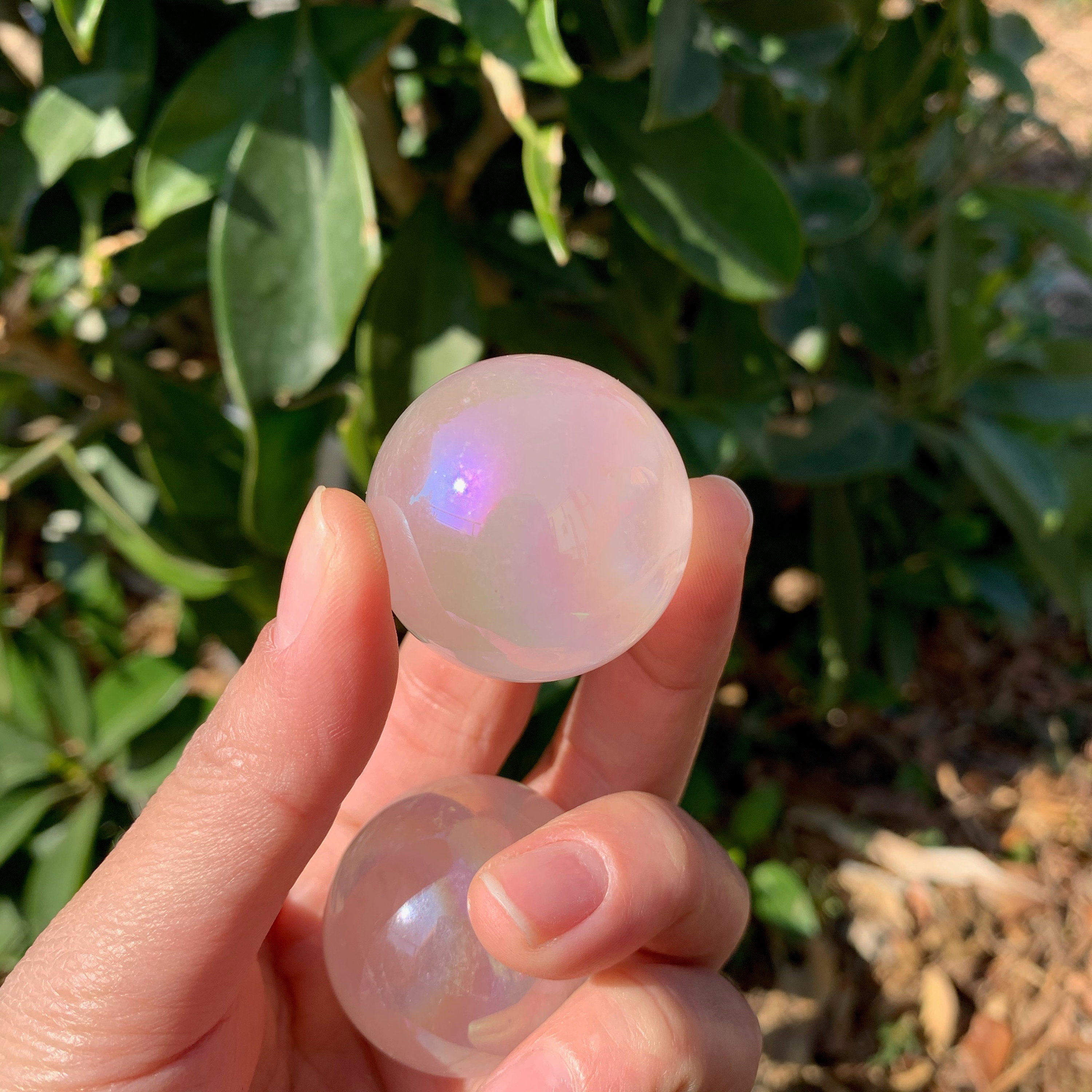 Aura Rose Quartz Sphere Rainbow Rose Quartz Ball Aura Quartz | Etsy