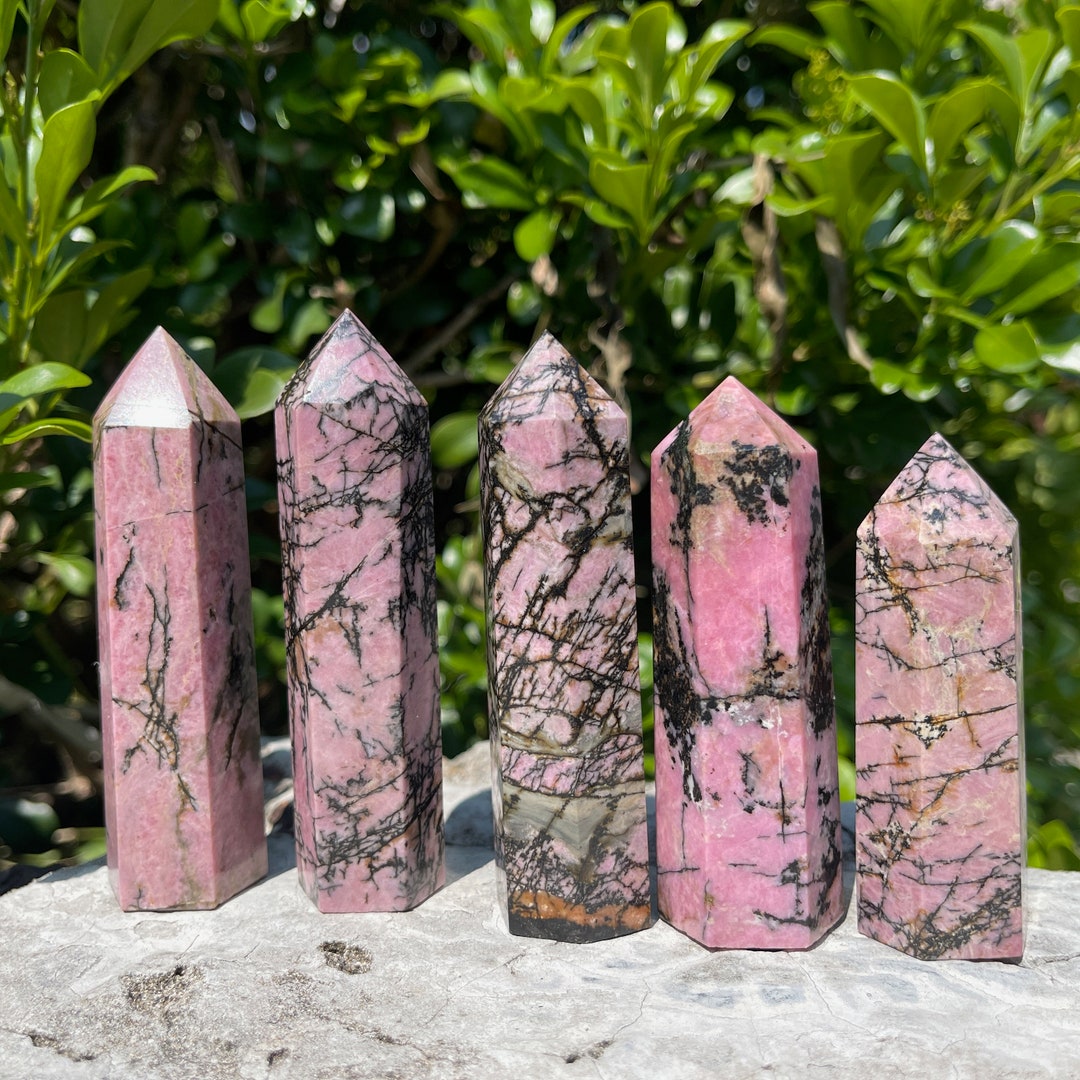 Natural Rhodonite Tower Rhodonite Jasper Point Crystal - Etsy